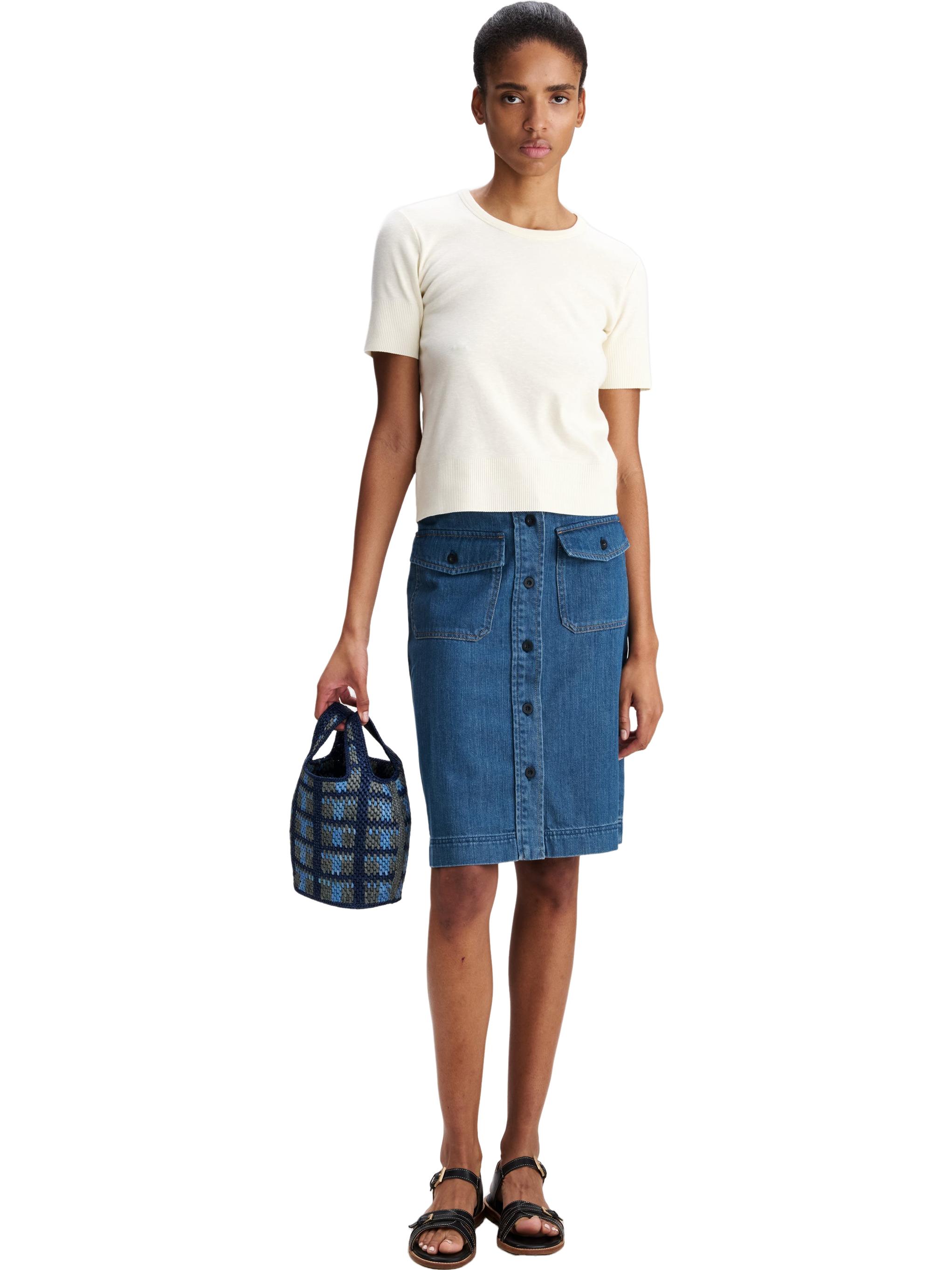 A.P.C. A.P.C. Straight Cut Denim Skirt