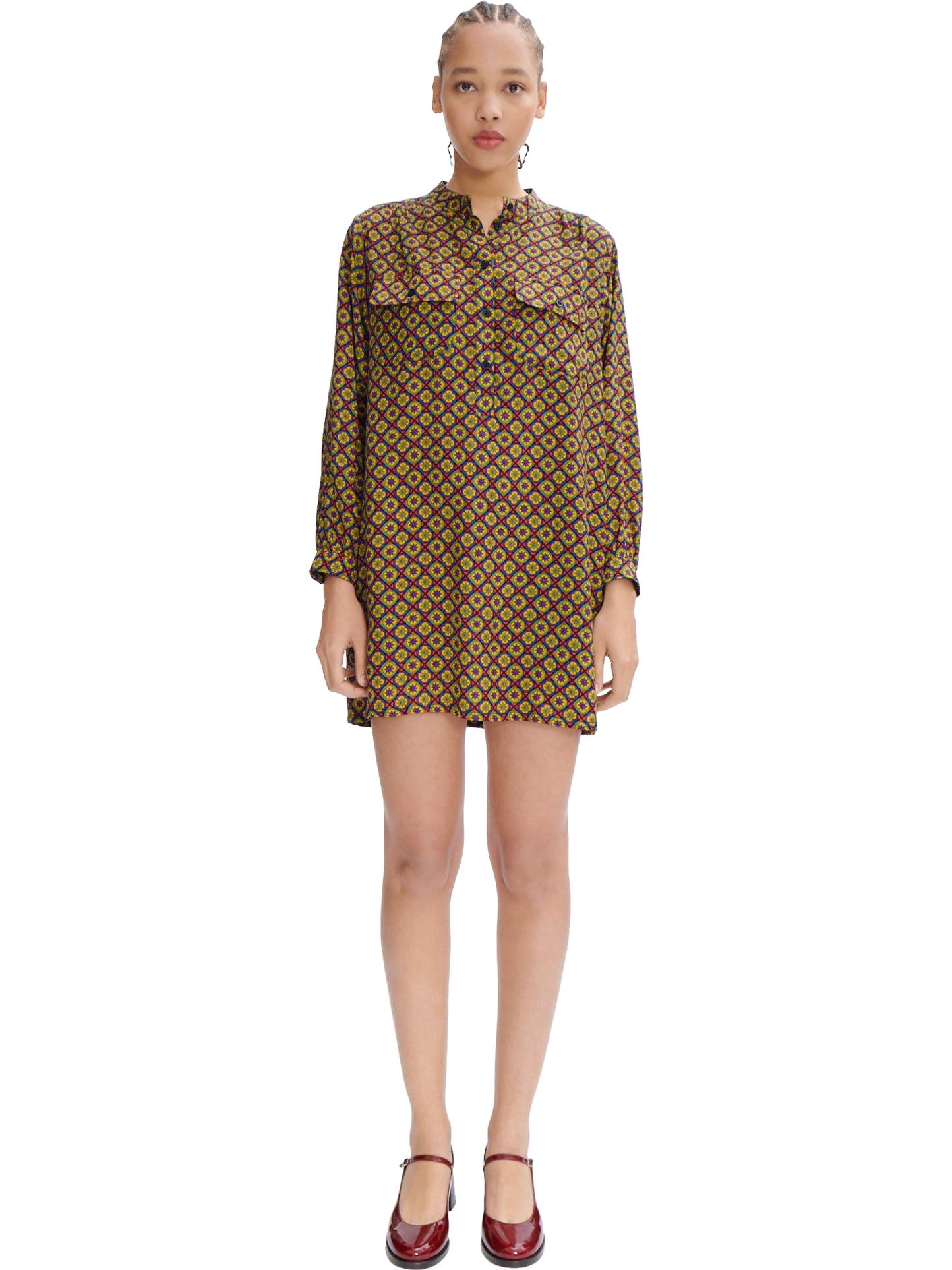 A.P.C. A.P.C. Mathilde Dress with Mandarin Collar and Mother-of-Pearl Buttons