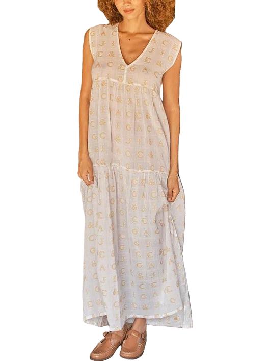 ACE & JIG Ace & Jig Jules V-Neck Belted Tiered Maxi Dress
