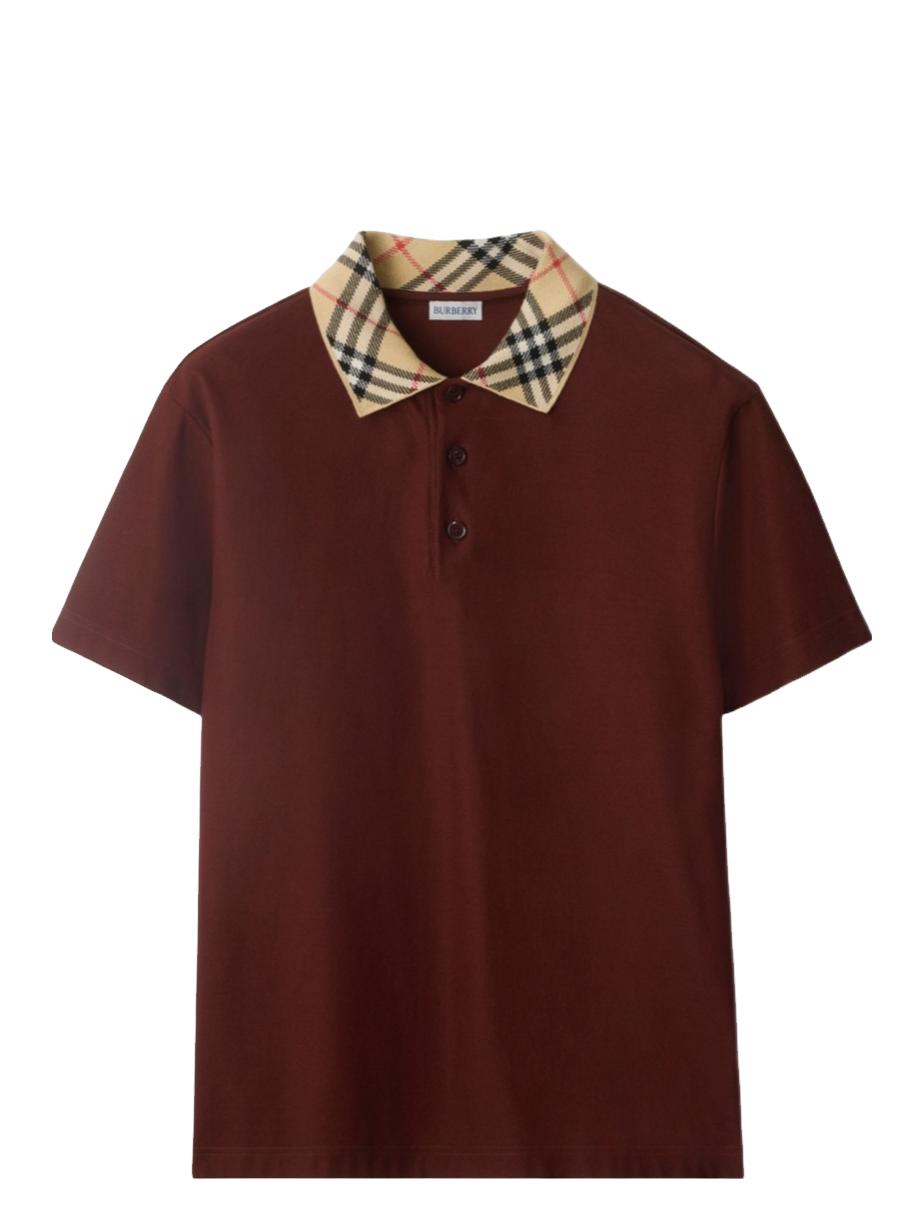 BURBERRY Burberry Check Collar Short Sleeved Polo Shirt