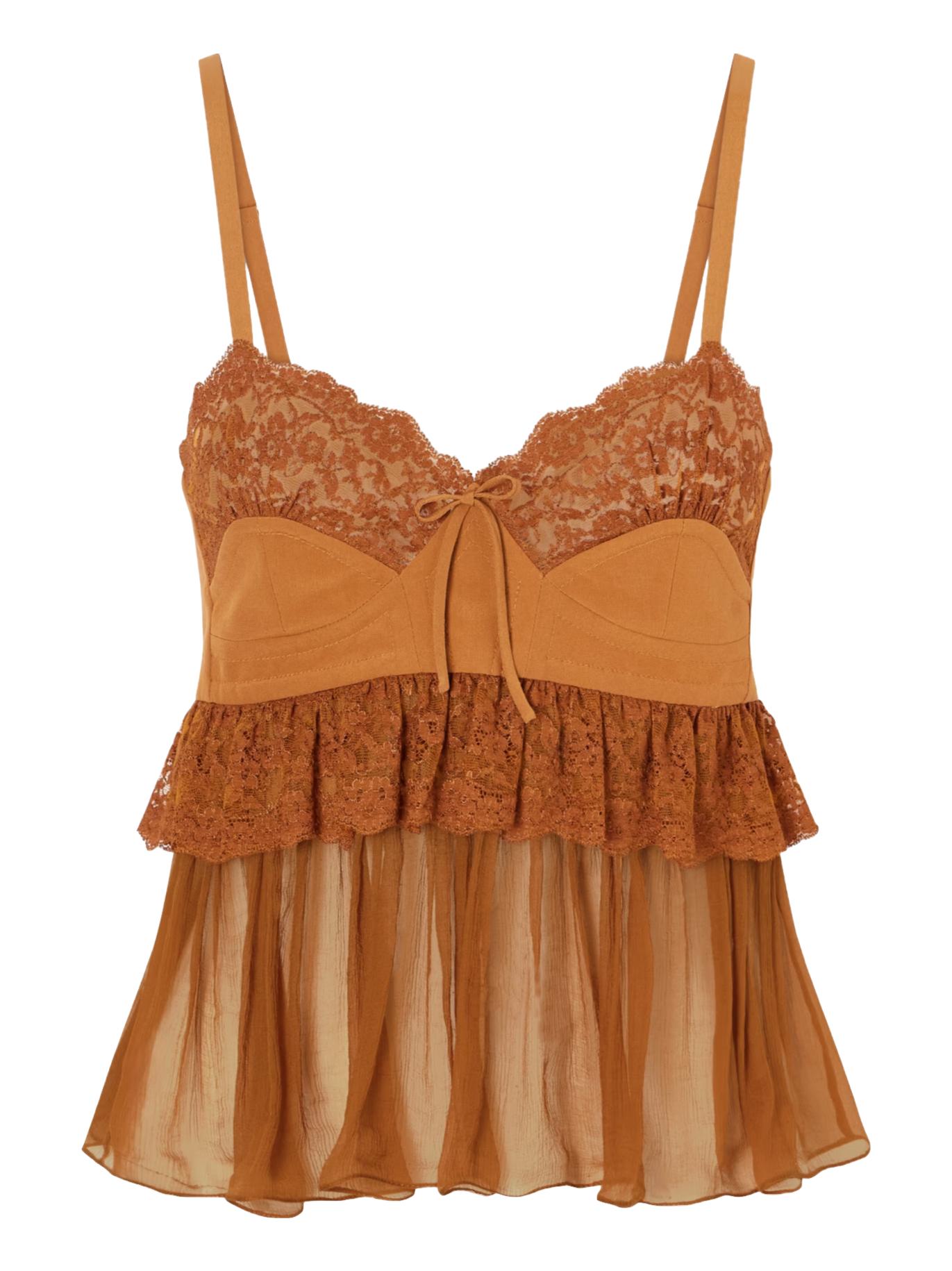 CHLOÉ Chloe Lace Trimmed Sleeveless Top