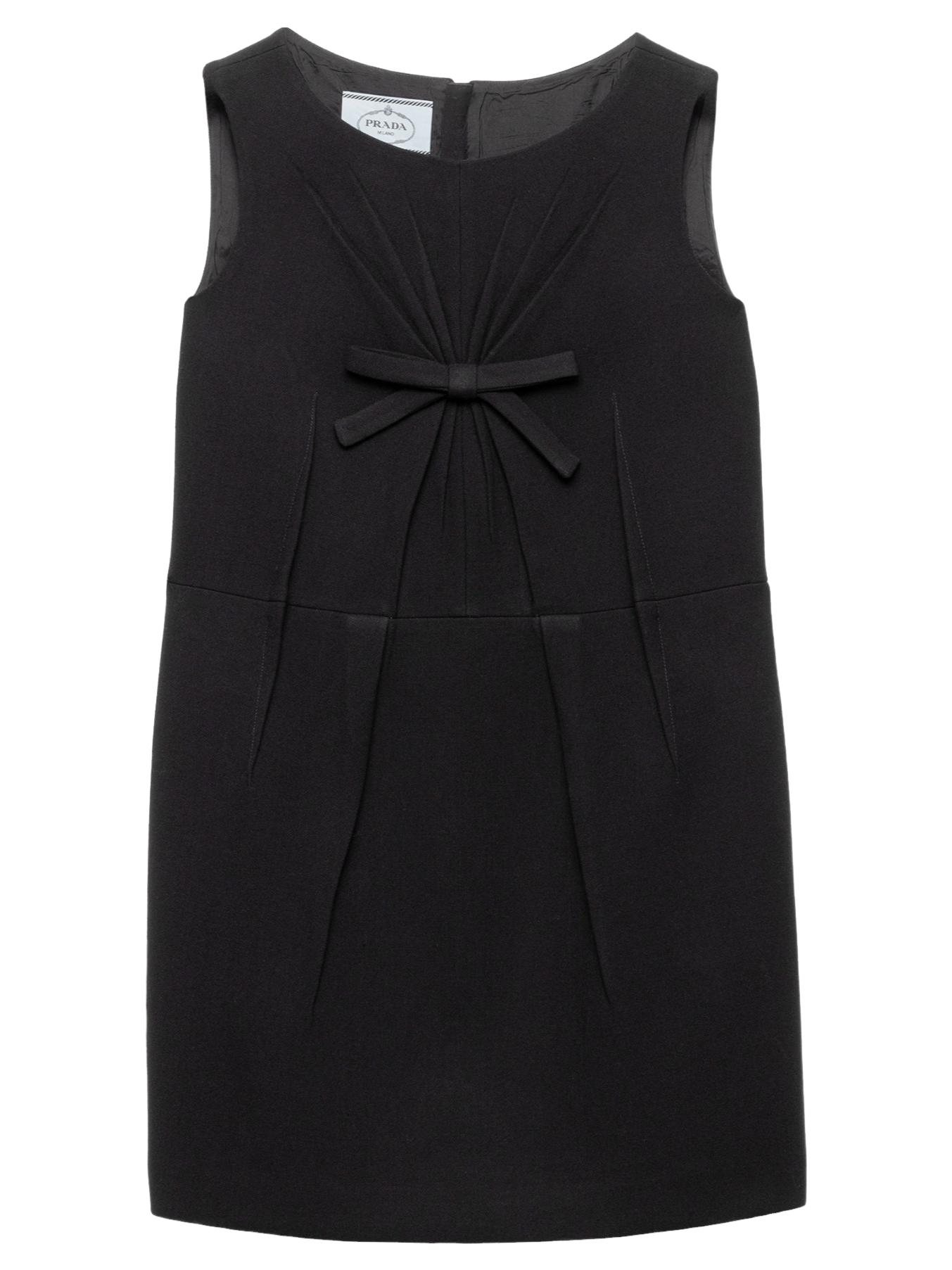 PRADA Prada Natté Fabric Mini Dress with Bow Detail