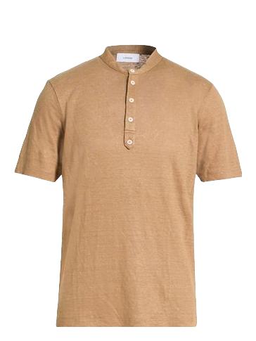 LARDINI man t-shirt light brown size m linen
