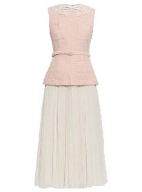 SELF-PORTRAIT Self-Portrait Boucle Lace Collar Midi Dress