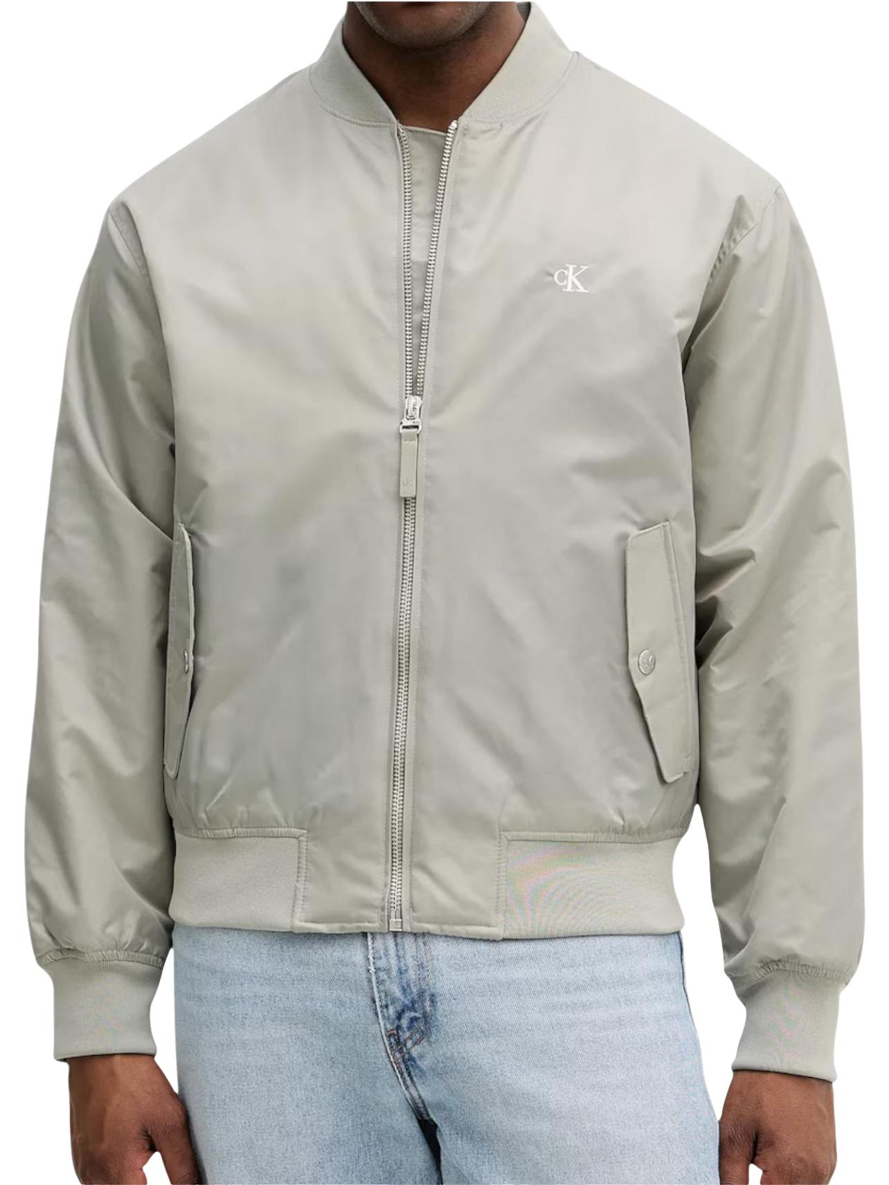 CALVIN KLEIN Calvin Klein Jeans Long Sleeve Bomber Jacket with Embroidered Logo