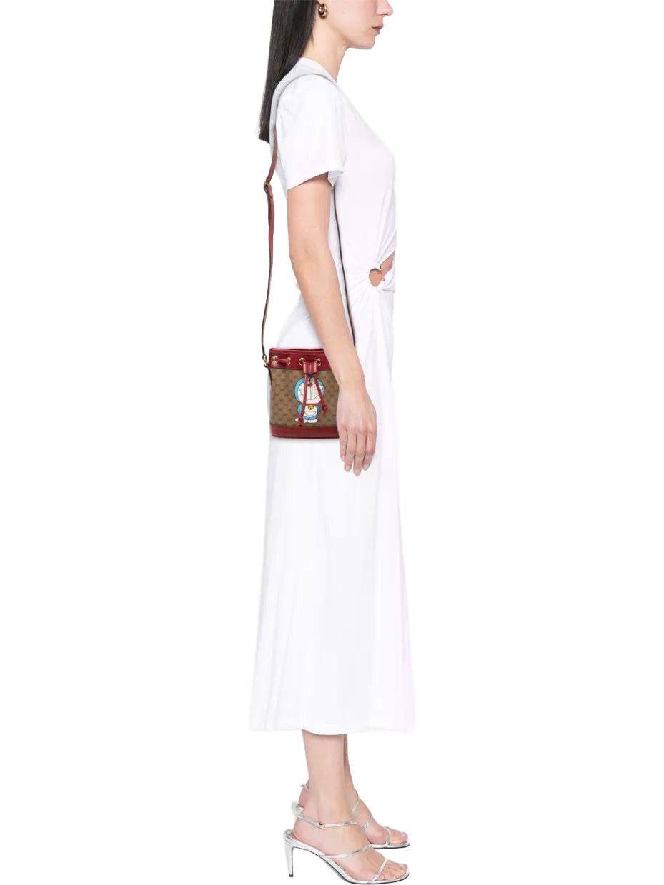 GUCCI Gucci Micro GG Supreme Doraemon Bucket Bag