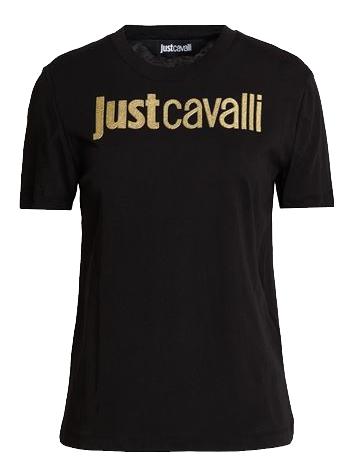 JUST CAVALLI JUST CAVALLI Cotton T-Shirt with Glittered Logo