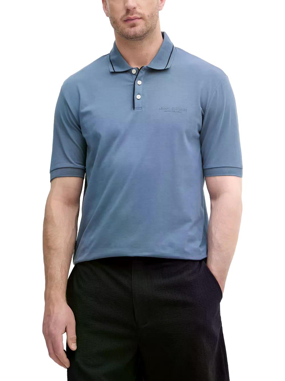 ARMANI EXCHANGE logo-embossed short-sleeve polo shirt