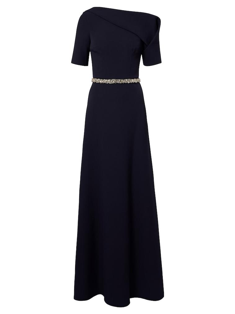 SAFIYAA stephanie embellished draped crêpe gown