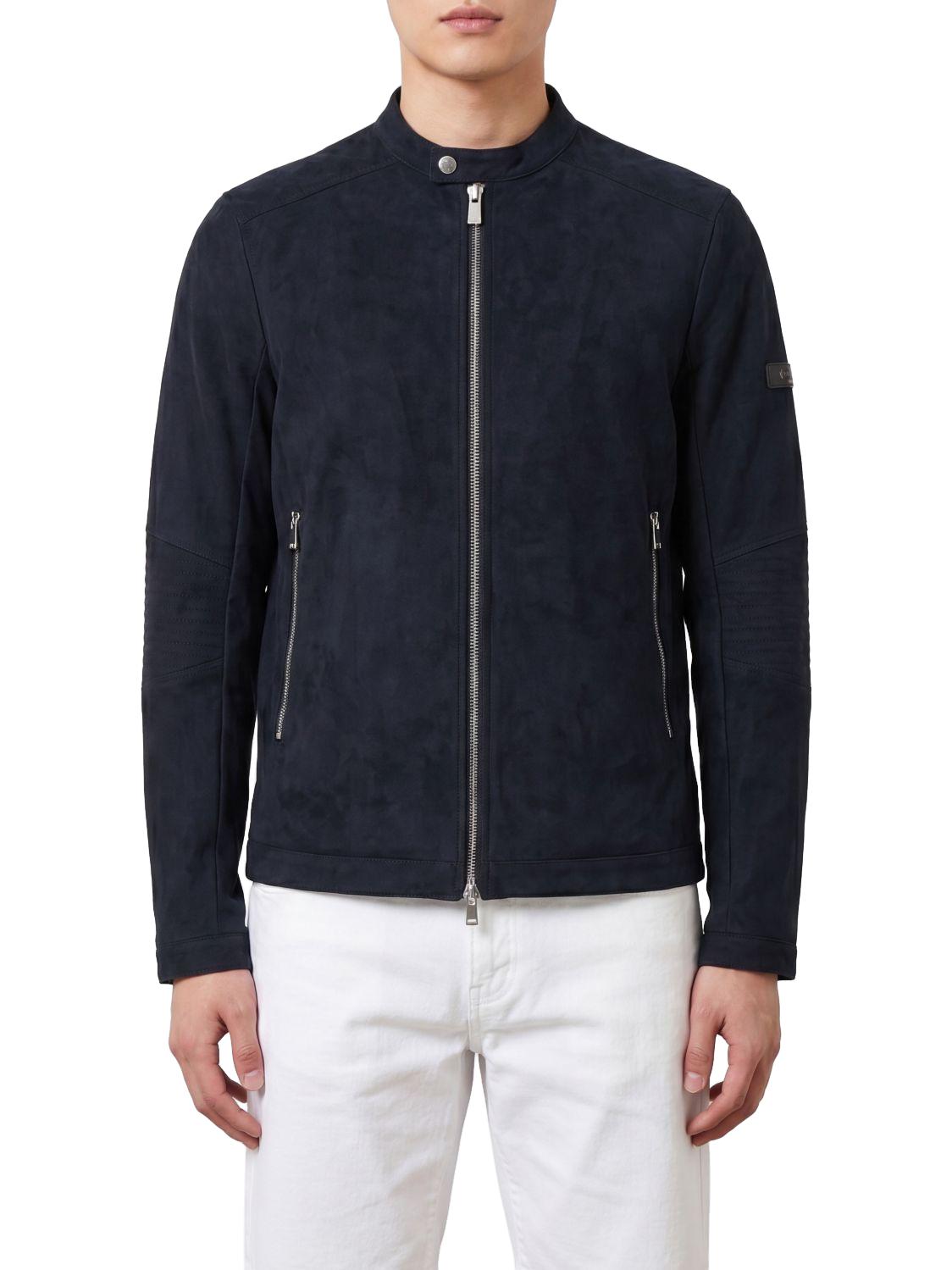 TATRAS Tatras Slim Fit Suede Leather Biker Jacket