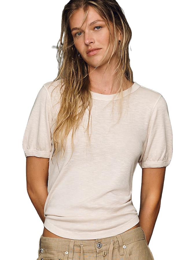 PILCRO Pilcro Cotton Puff-Sleeve Textured T-Shirt
