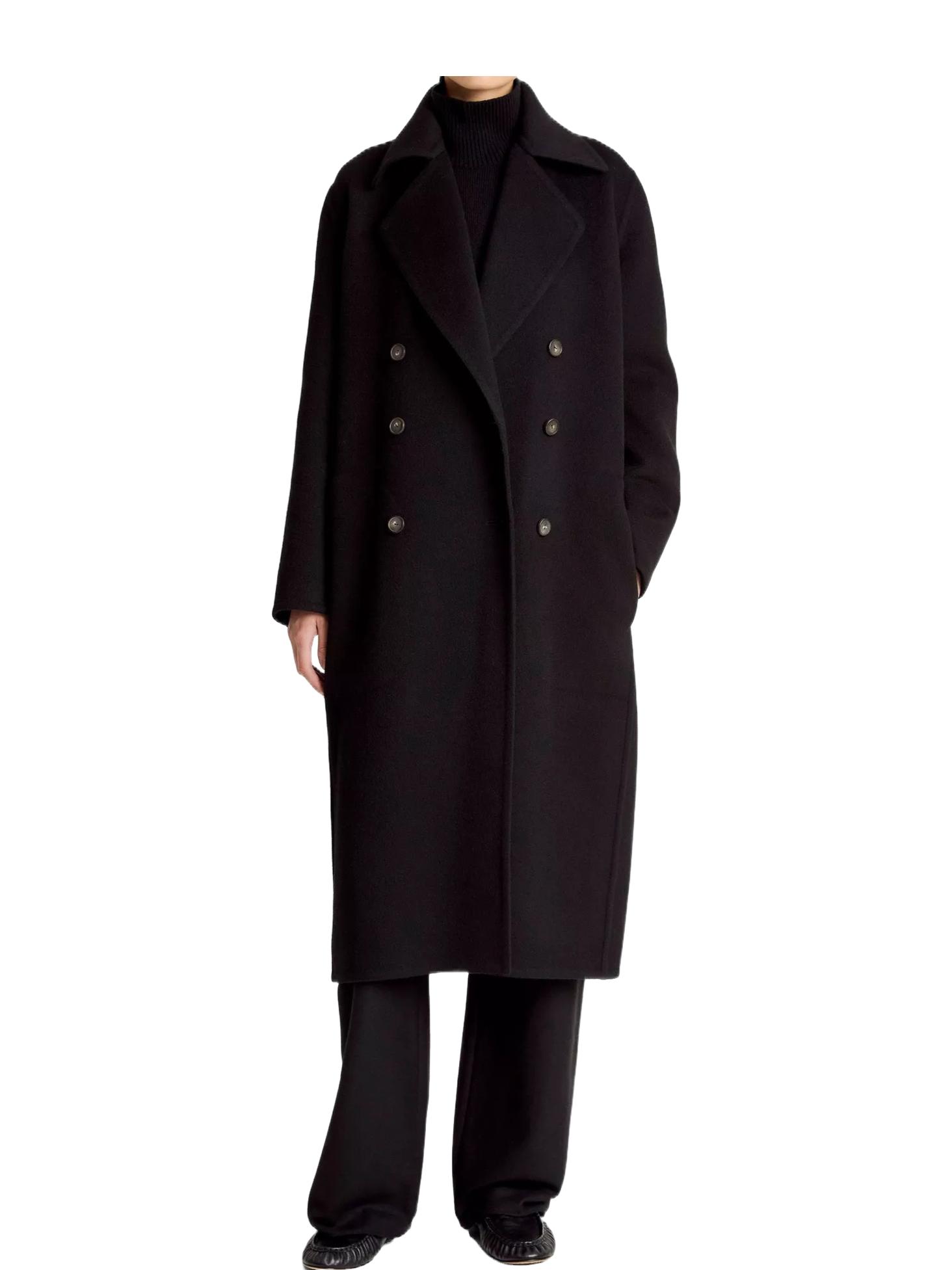 VINCE Vince Double-Breasted Wool-Blend Long Coat