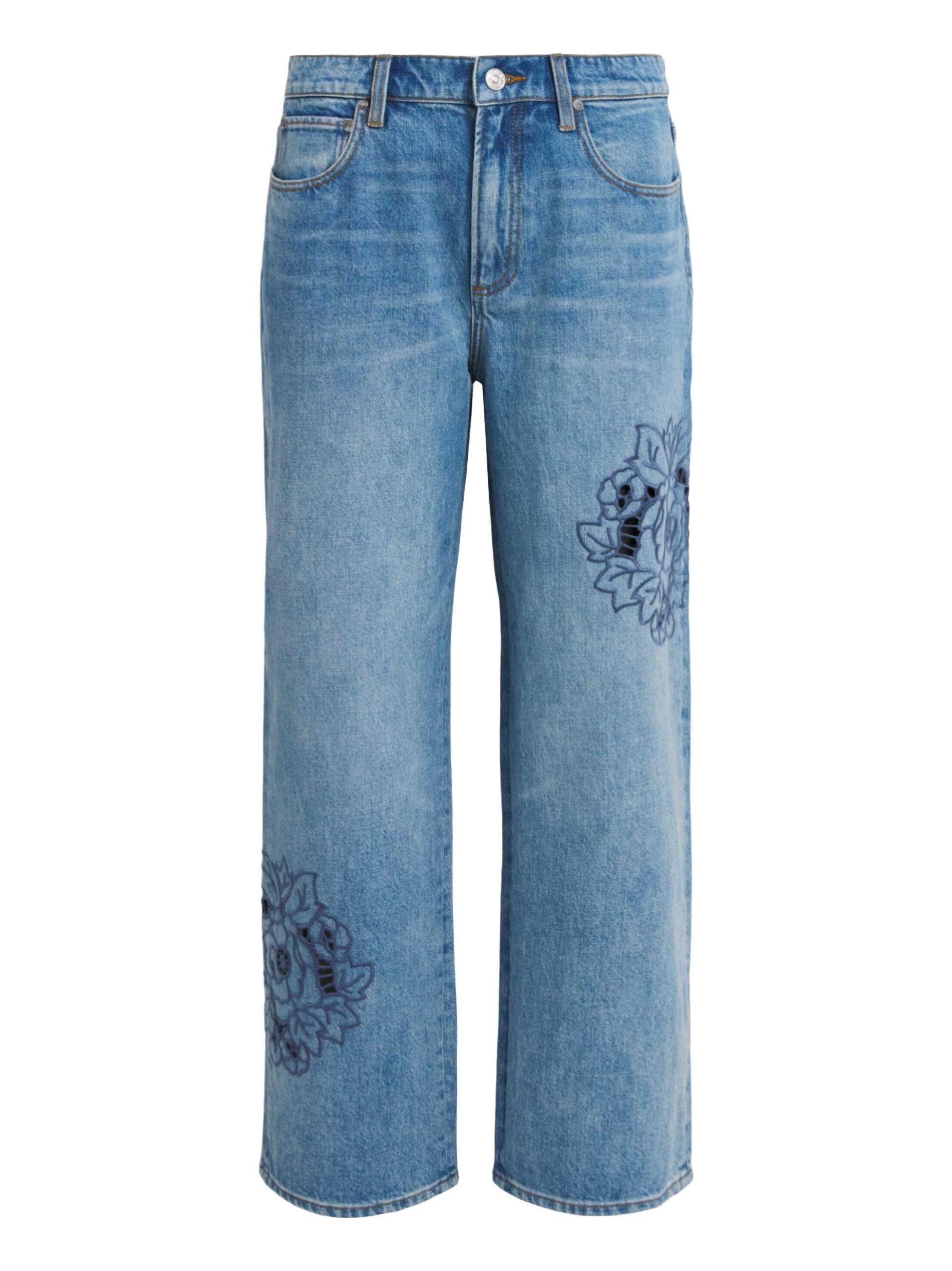 PAIGE Paige Rylann Embroidered Straight Leg Jeans