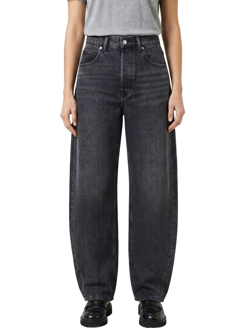 ALEXANDER WANG Alexander Wang High-Waisted Baggy Jeans with Rhinestone Logo