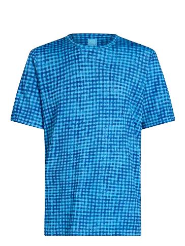 120% LINO man t-shirt azure size l linen