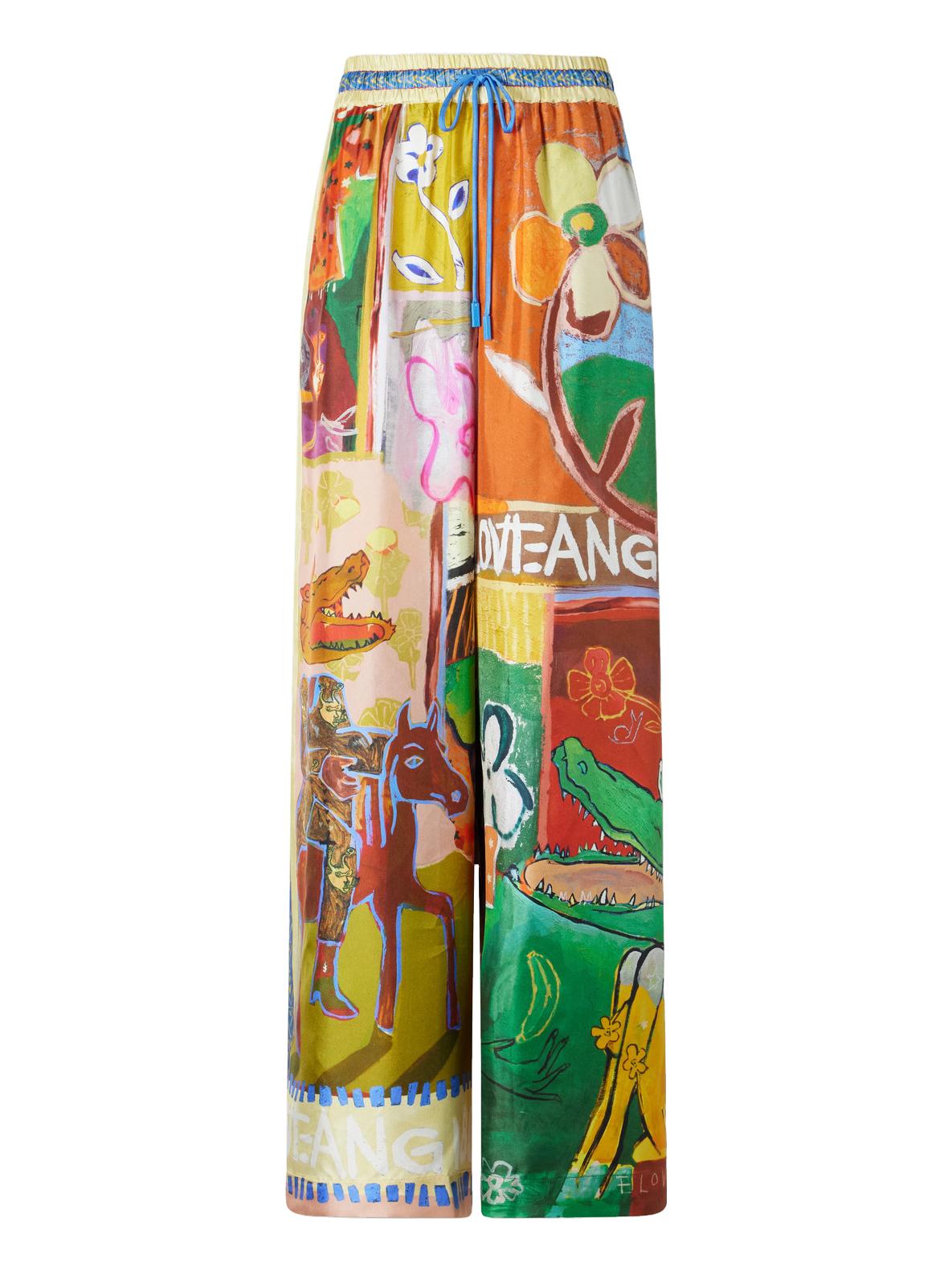 ALEMAIS ALÉMAIS Mlak Printed Silk-Twill Wide-Leg Pants