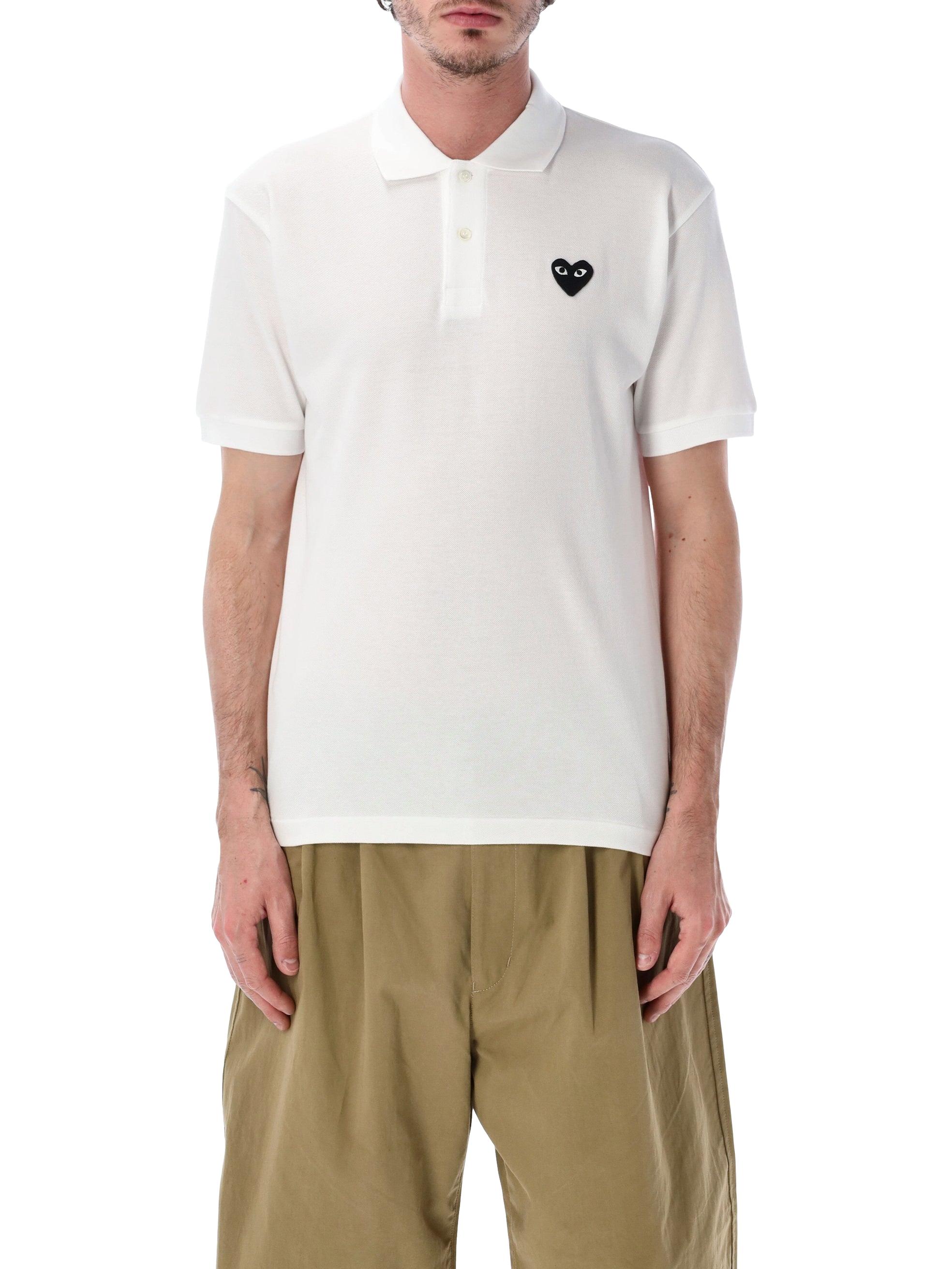 PLAY COMME DES GARCON COMME DES GARCONS PLAY Mini Heart Patch Cotton Piqué Polo Shirt