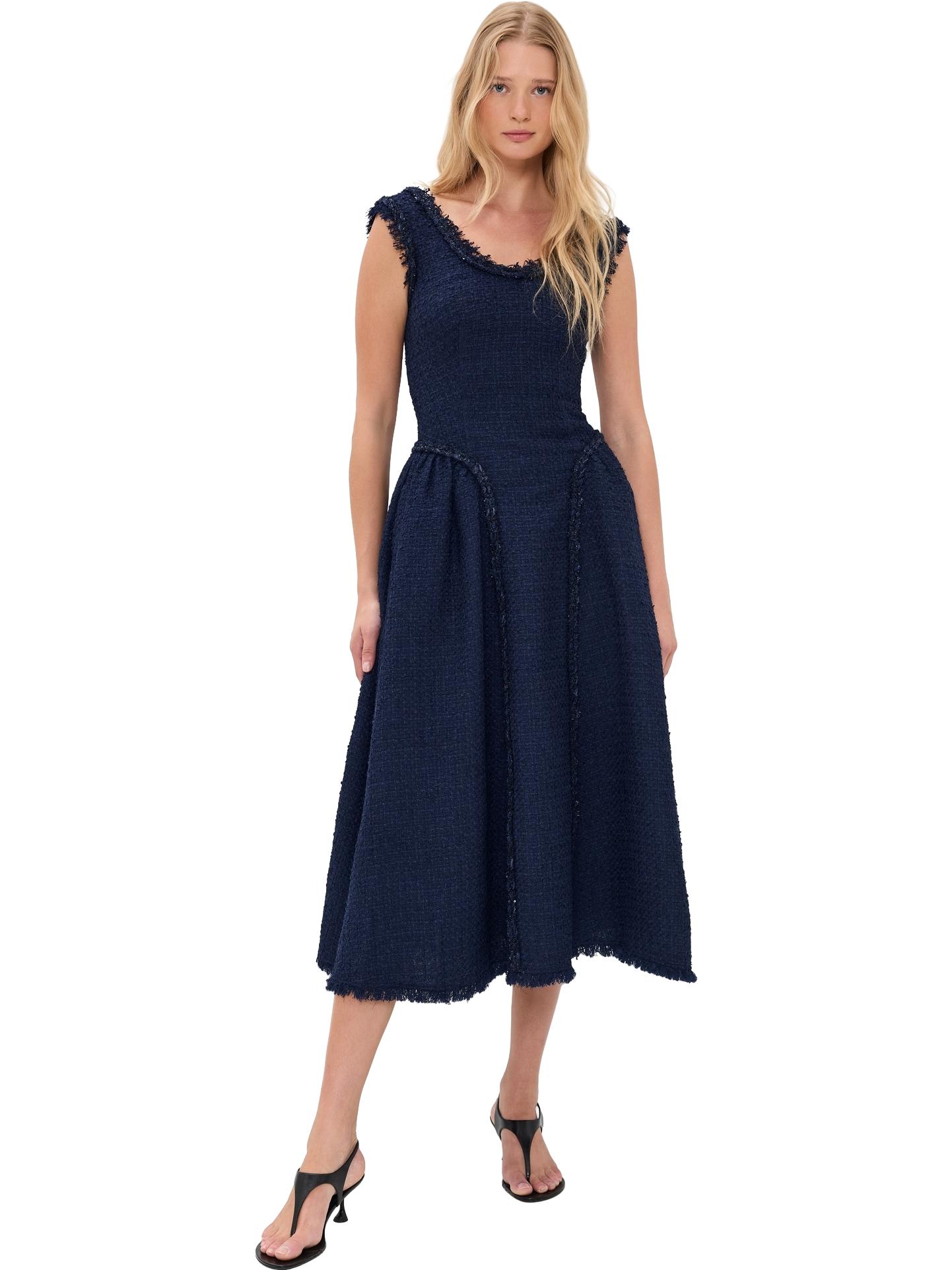 REBECCA VALLANCE Ula Midi Halter Pleated Dress