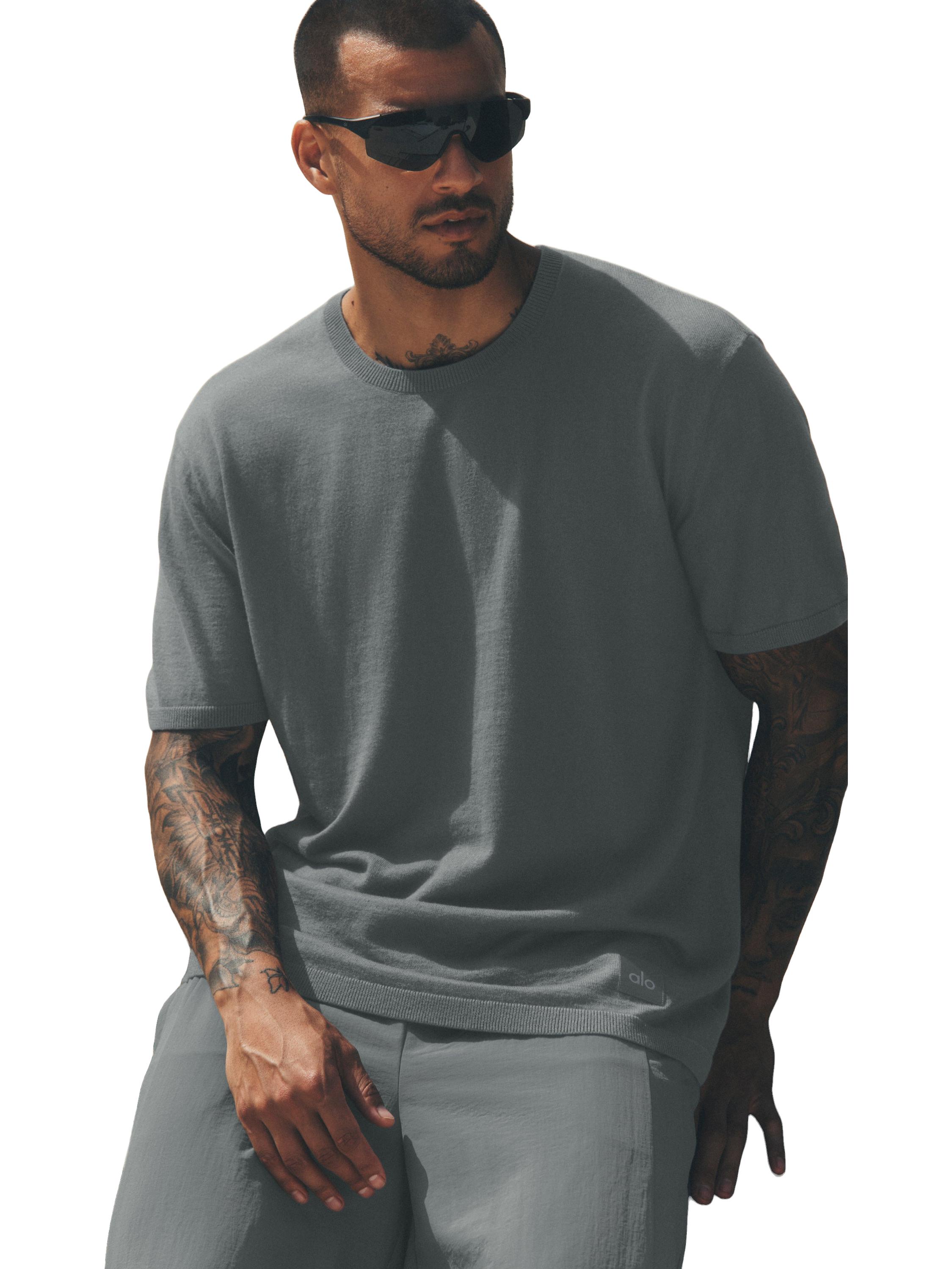ALO cotton cashmere ever soft short sleeve crewneck top