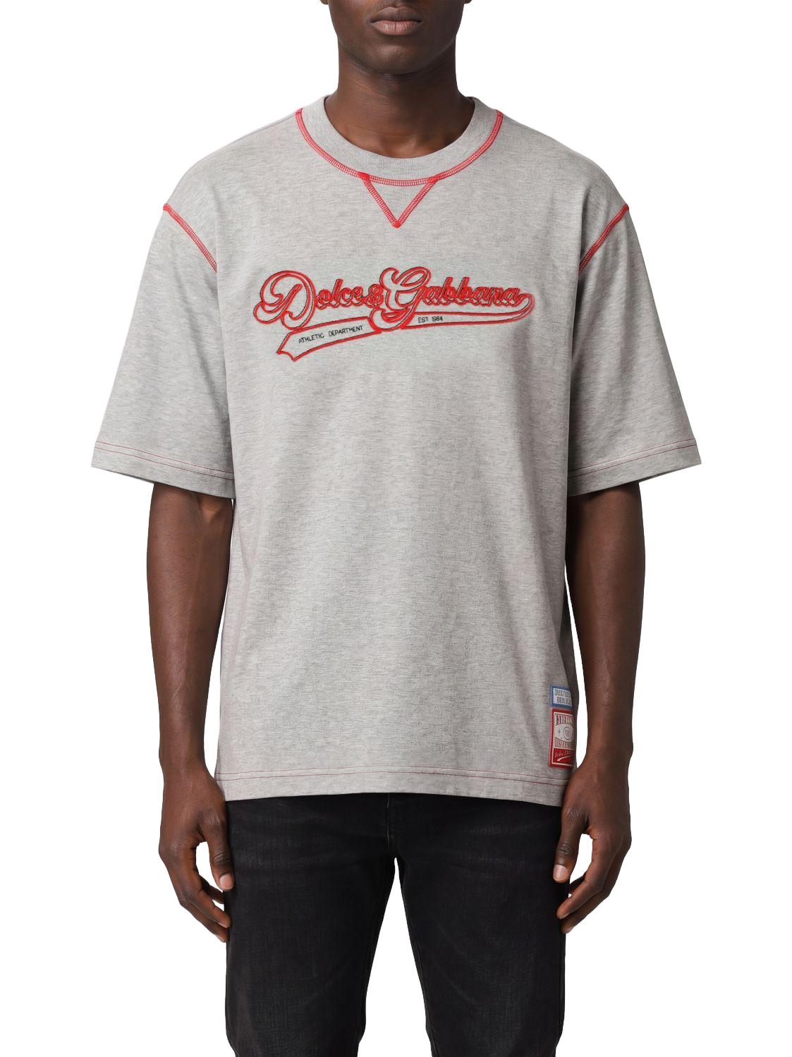 DOLCE & GABBANA cotton crewneck t-shirt with contrast logo
