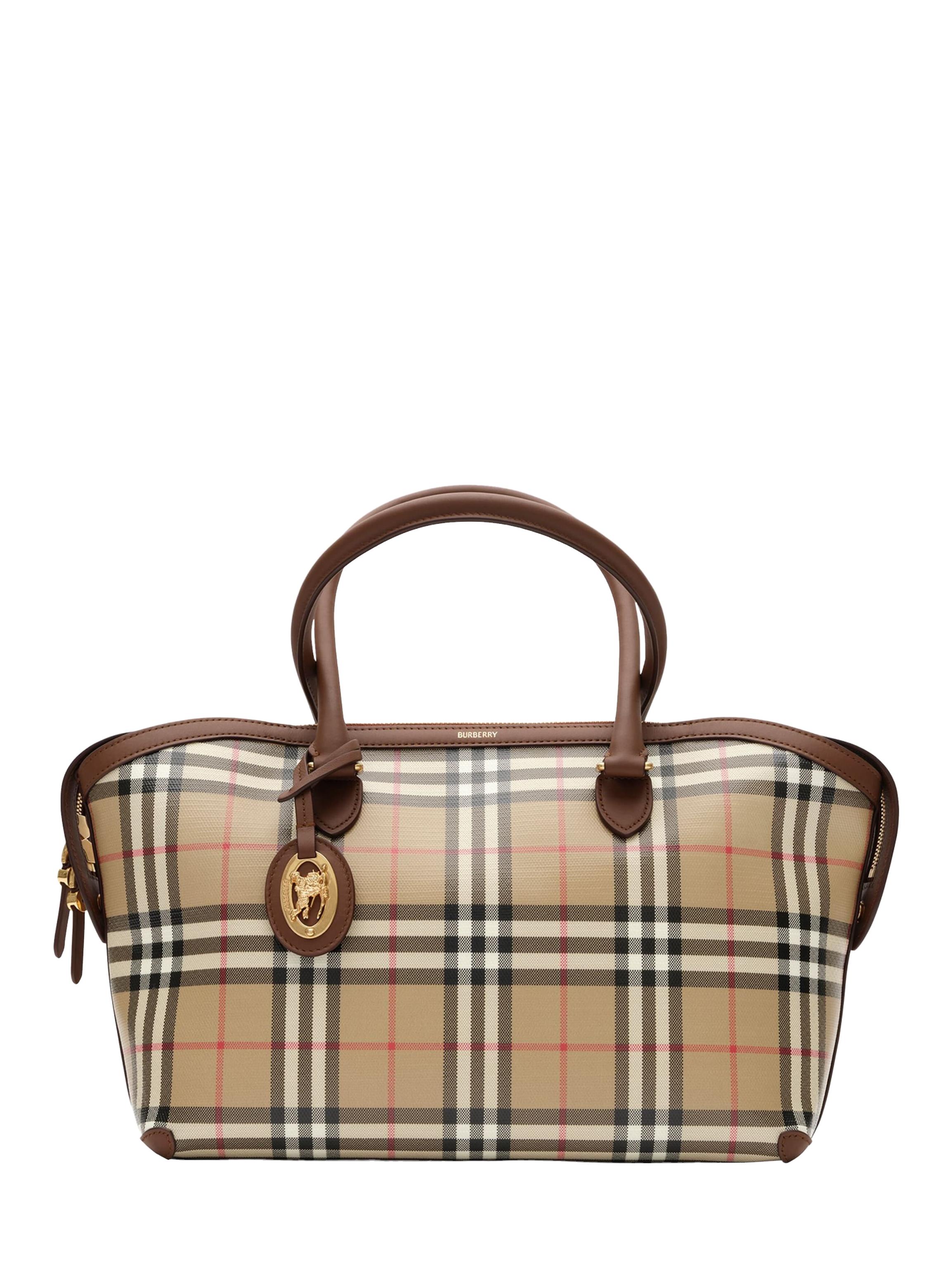 BURBERRY Burberry Small Check Zipped Tote Bag