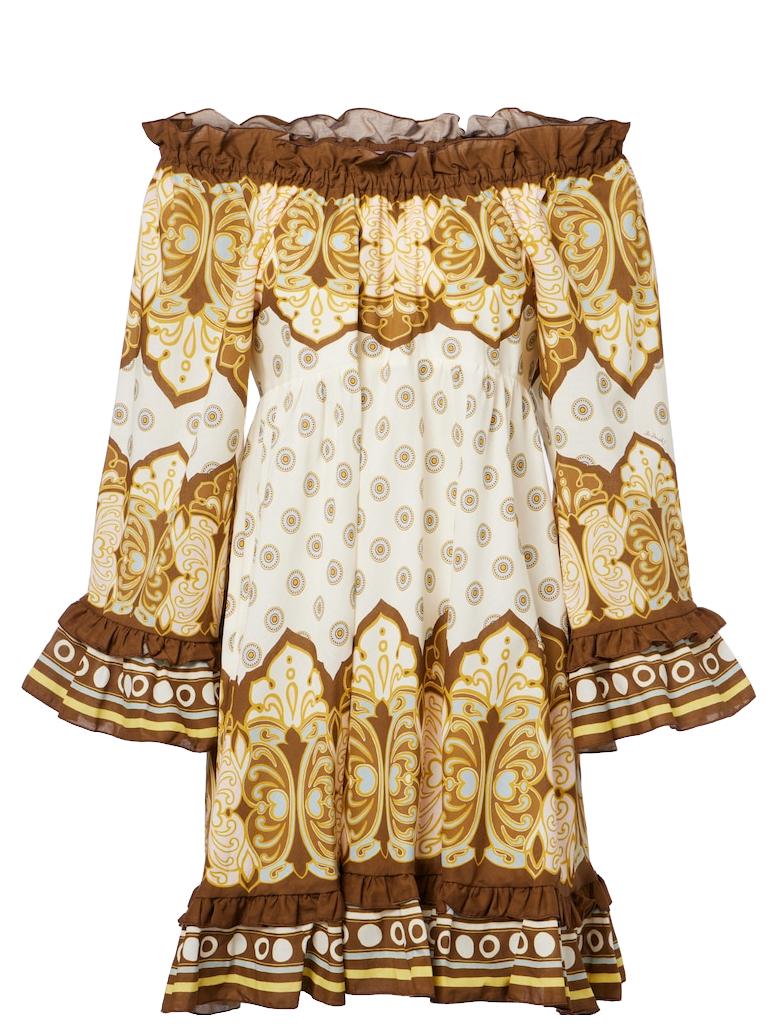 LA DOUBLEJ La DoubleJ "Cocoon Placee" Printed Cotton Minidress