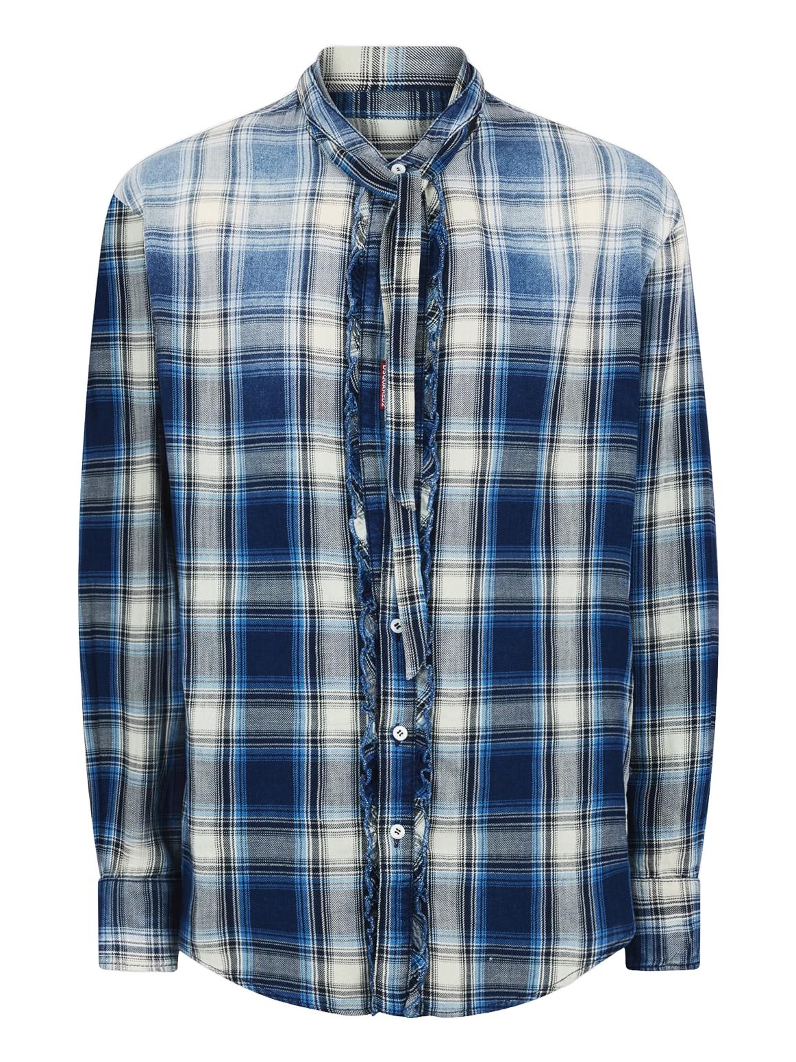DSQUARED2 Dsquared2 Ombré Check Shirt with Mandarin Collar