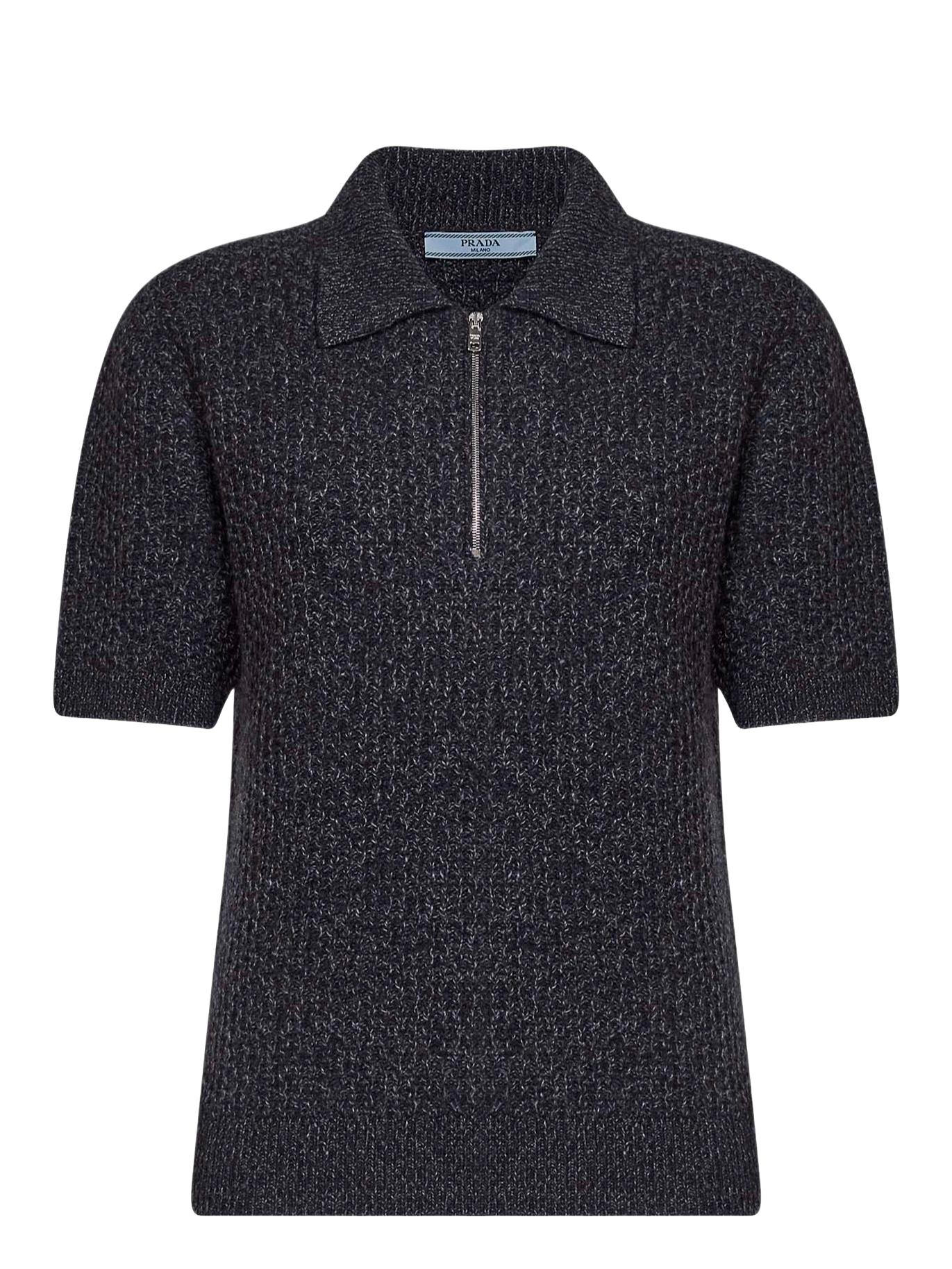 PRADA Prada Short-Sleeved Openwork Cotton Polo Shirt