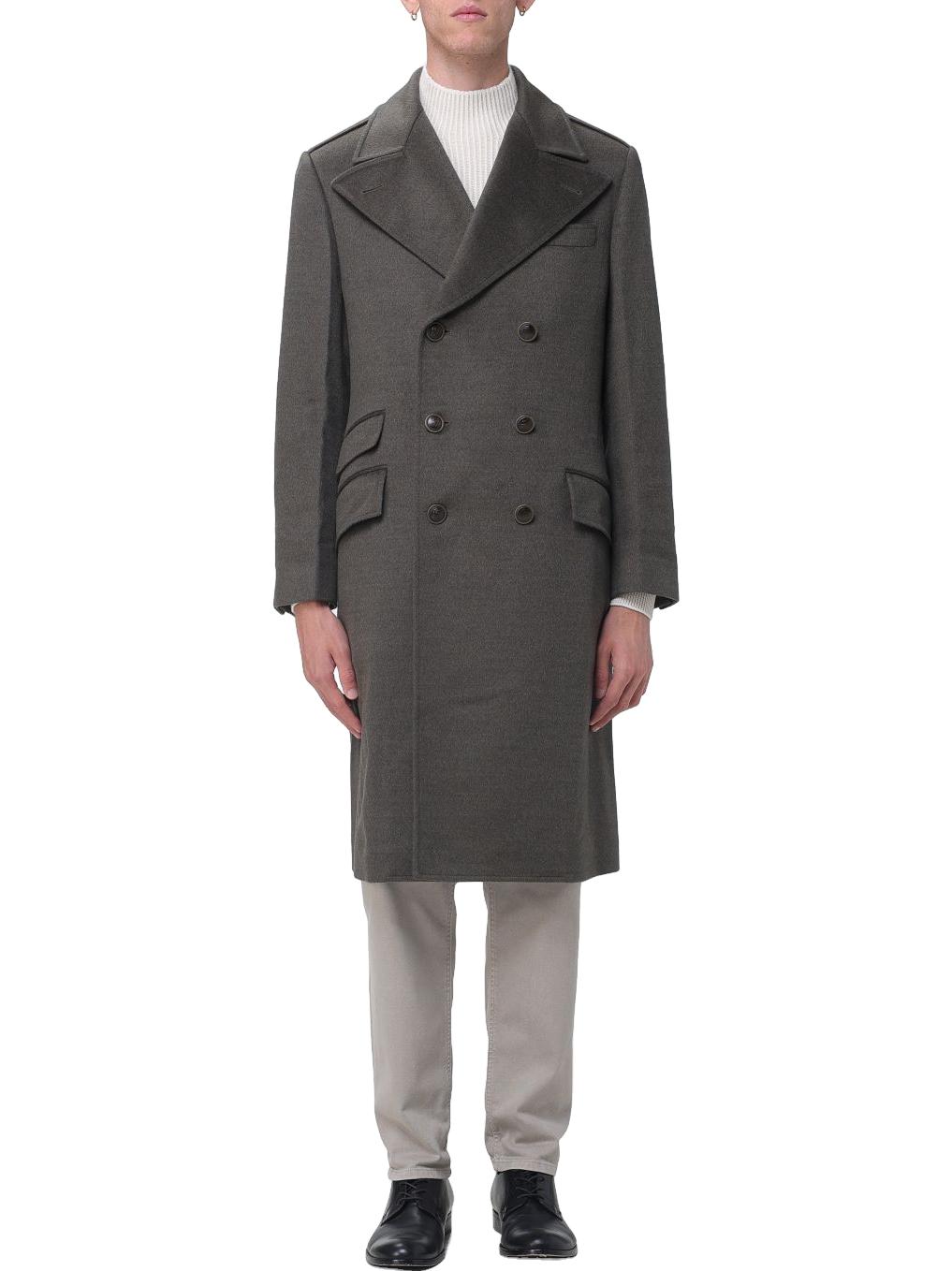 BRUNELLO CUCINELLI Brunello Cucinelli Double-Breasted Merino Wool Knee-Length Coat