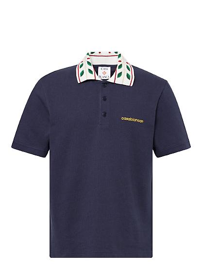 CASABLANCA laurel pique cotton polo t-shirt xl