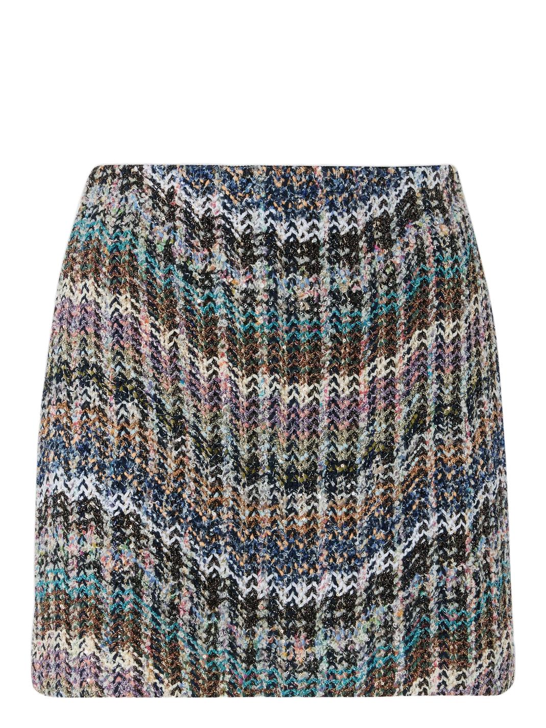 MISSONI Missoni Sequined Wool-Blend Lamé Chevron Mini Skirt