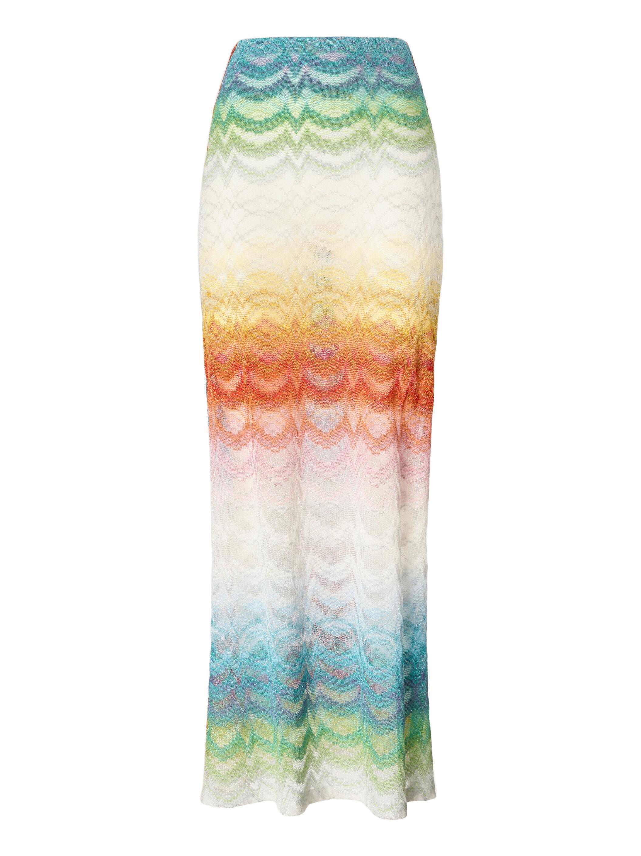MISSONI Missoni Long Skirt in Shaded Lamé Viscose with Slit