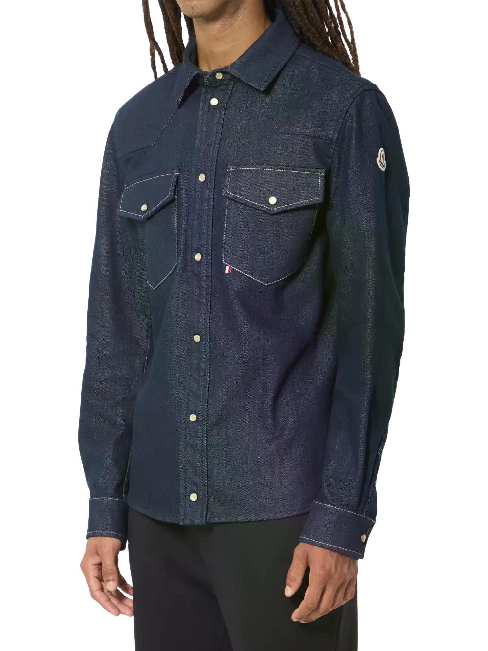 MONCLER western-yoke denim shirt
