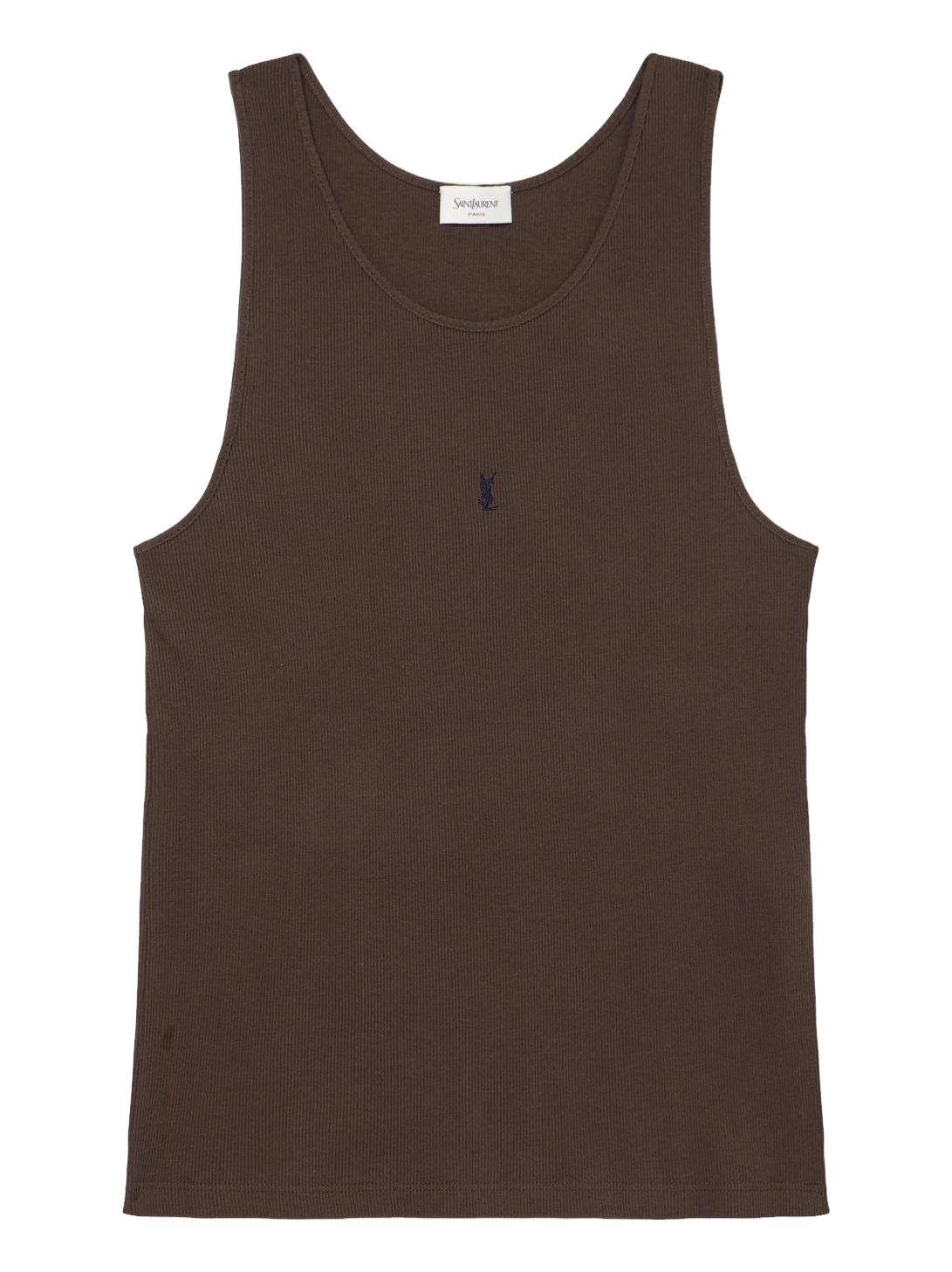 SAINT LAURENT SAINT LAURENT Ribbed Cotton Tank Top