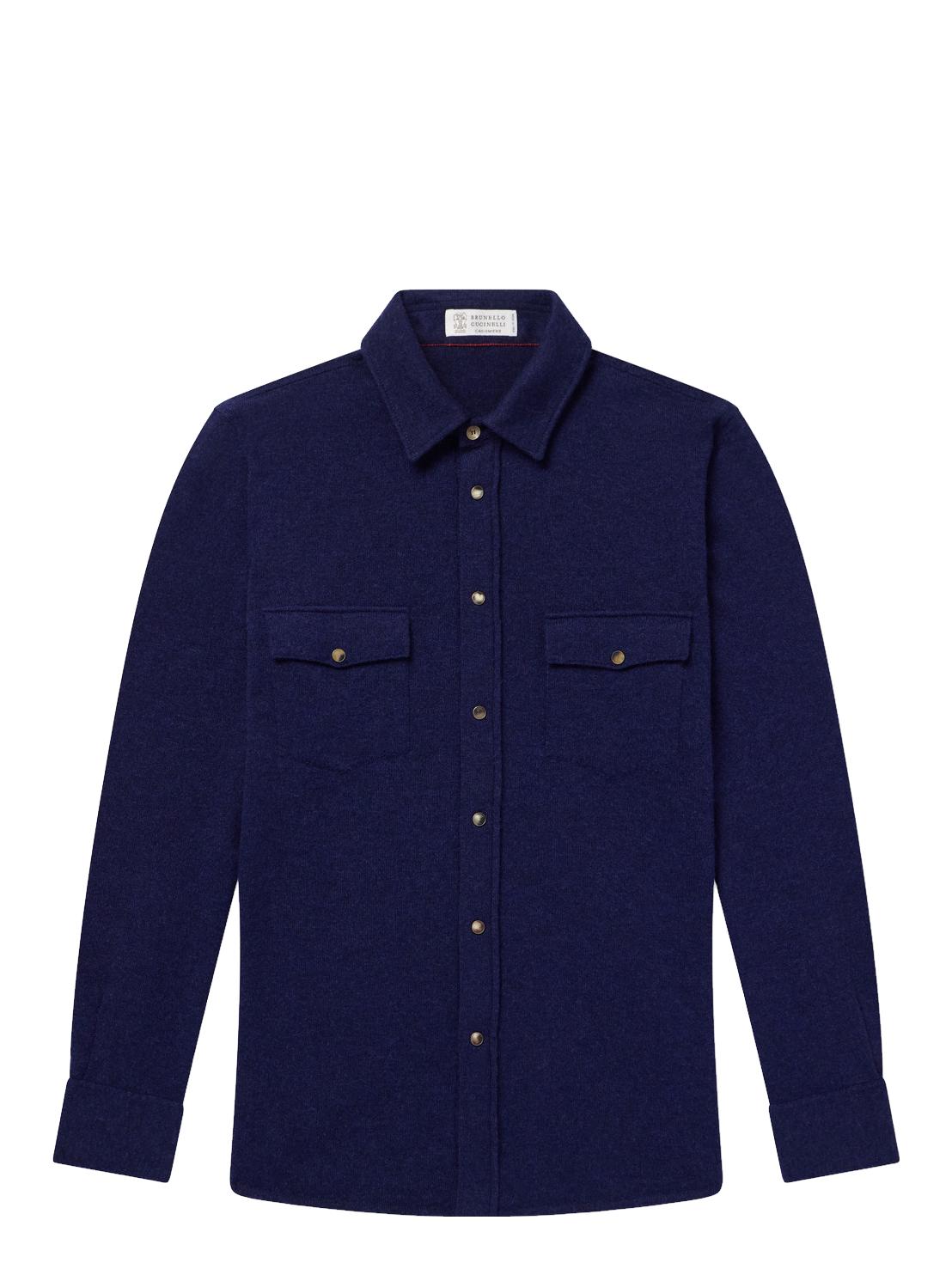 BRUNELLO CUCINELLI Brunello Cucinelli - Cashmere Shirt - Men - Blue