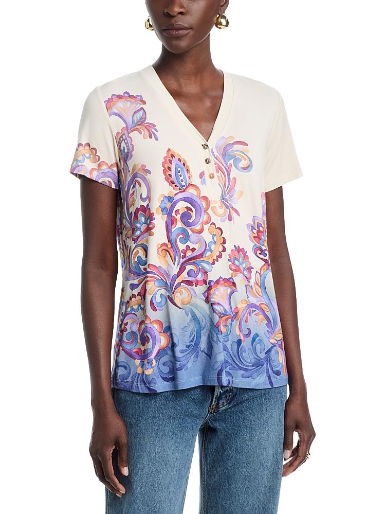 JOHNNY WAS JOHNNY WAS Button Neck Tee