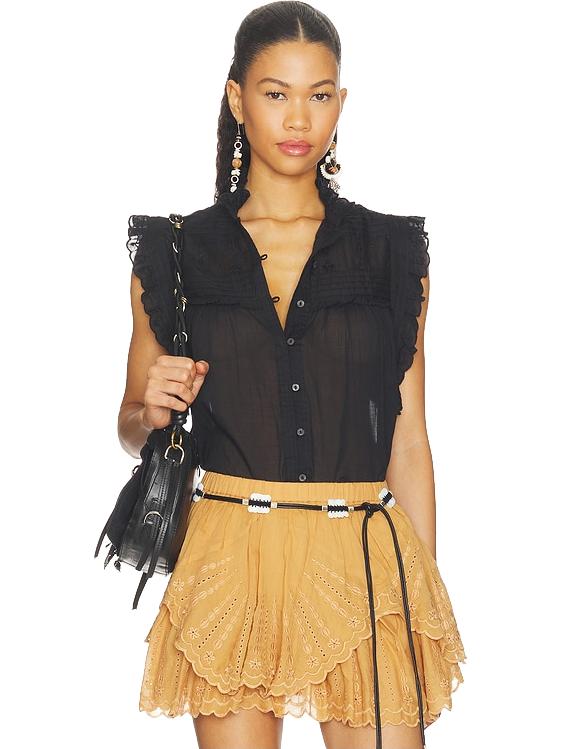 ISABEL MARANT ÉTOILE Isabel Marant Etoile Sleeveless Embroidered Trim Top