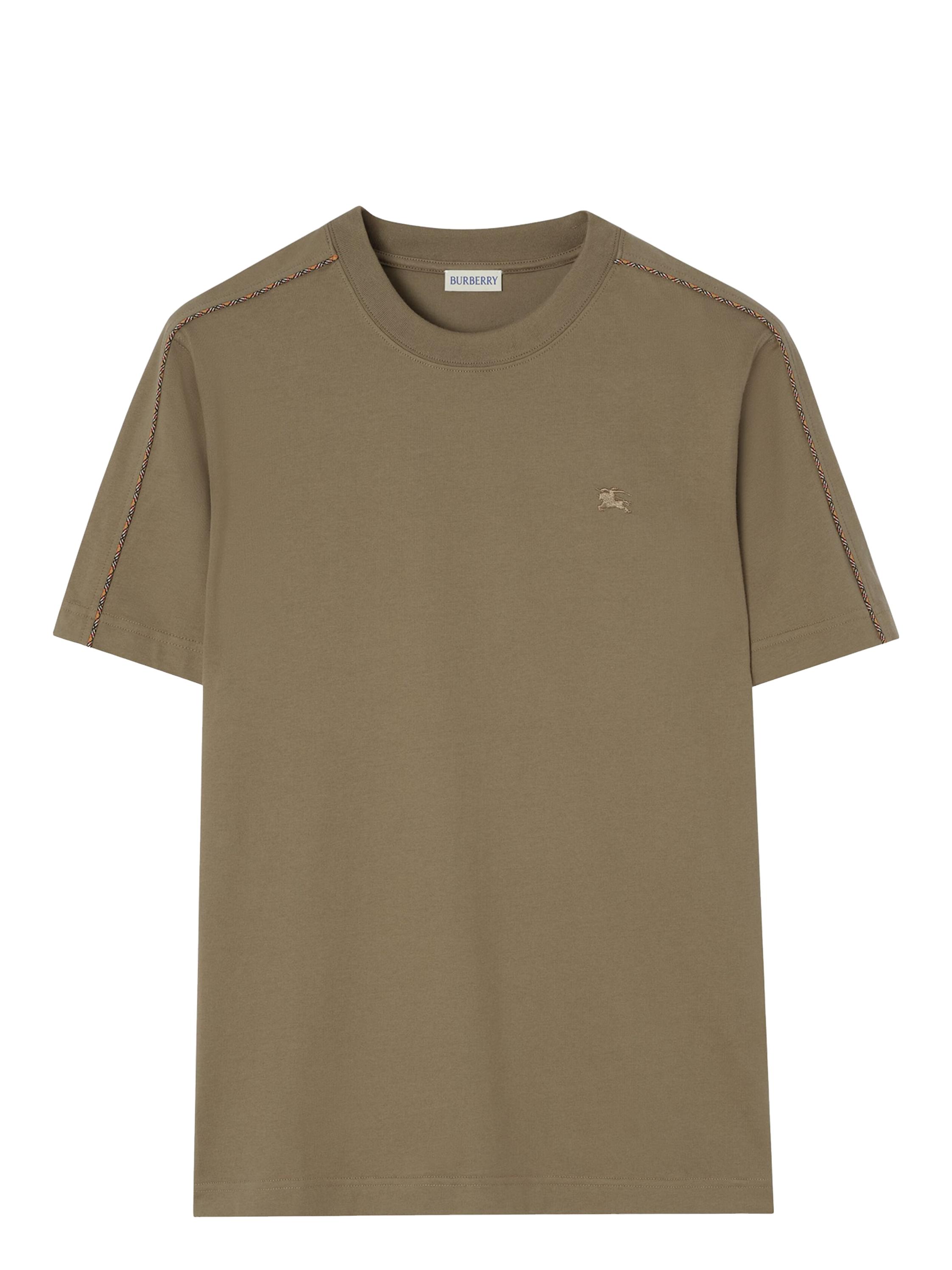 BURBERRY cotton check-piping slim t-shirt