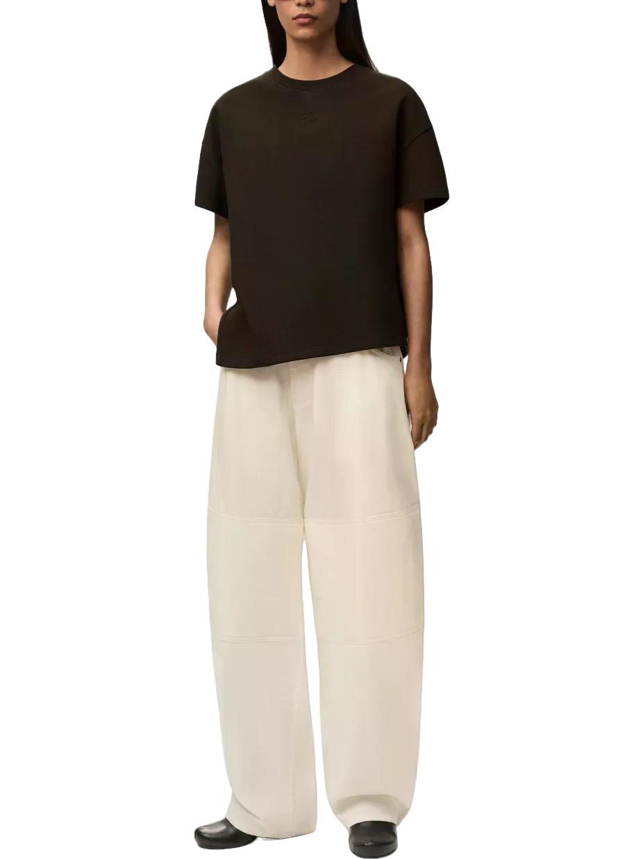 LOEWE LOEWE Asymmetric T-Shirt with Anagram Embroidery