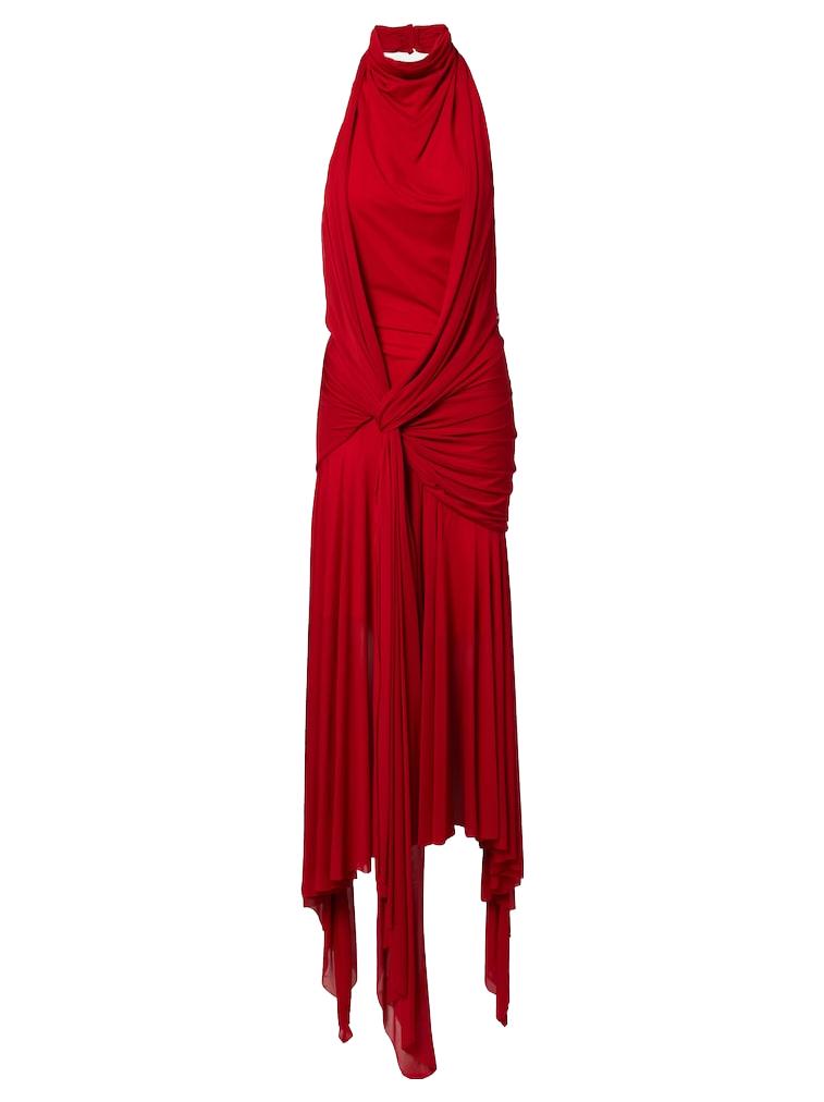 Alexander Mcqueen Long Drape Dress In Pink - 4% Off | Editorialist
