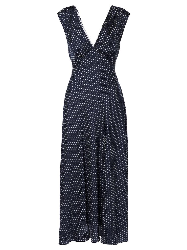 den tahlia lace trimmed floral print silk charmeuse midi dress DEN Multi Silk Floral Tahlia Midi Dress