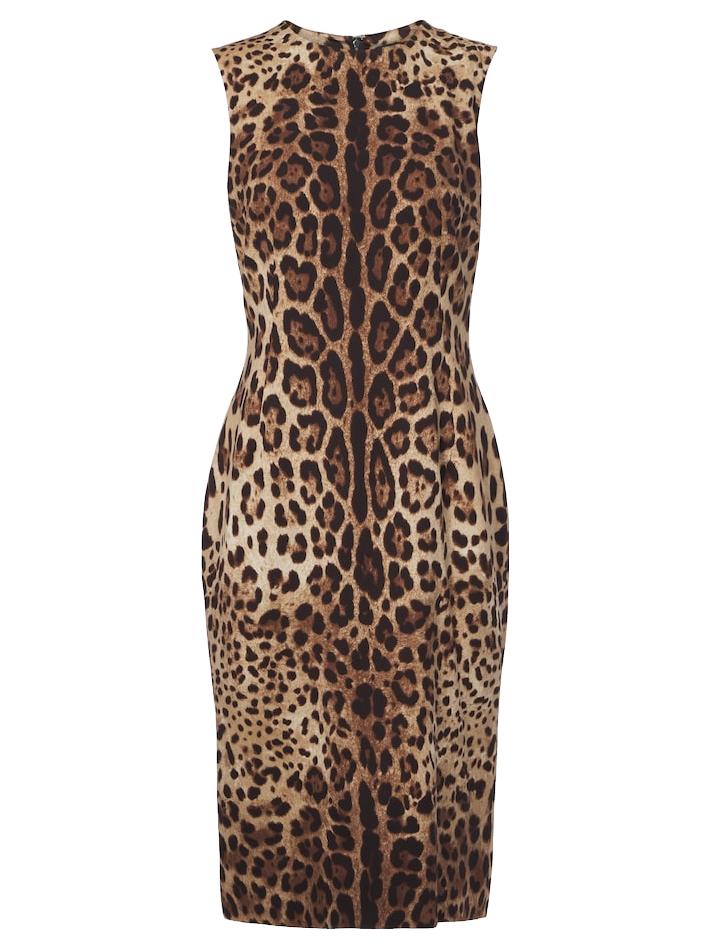 DOLCE & GABBANA Leopard-Jacquard Midi Dress