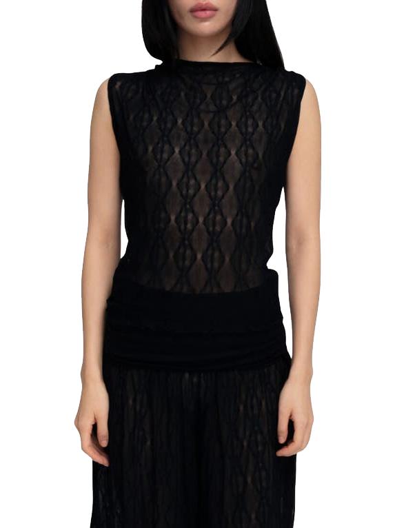 MARINE SERRE Marine Serre Sleeveless Floral Print Polyamide Top