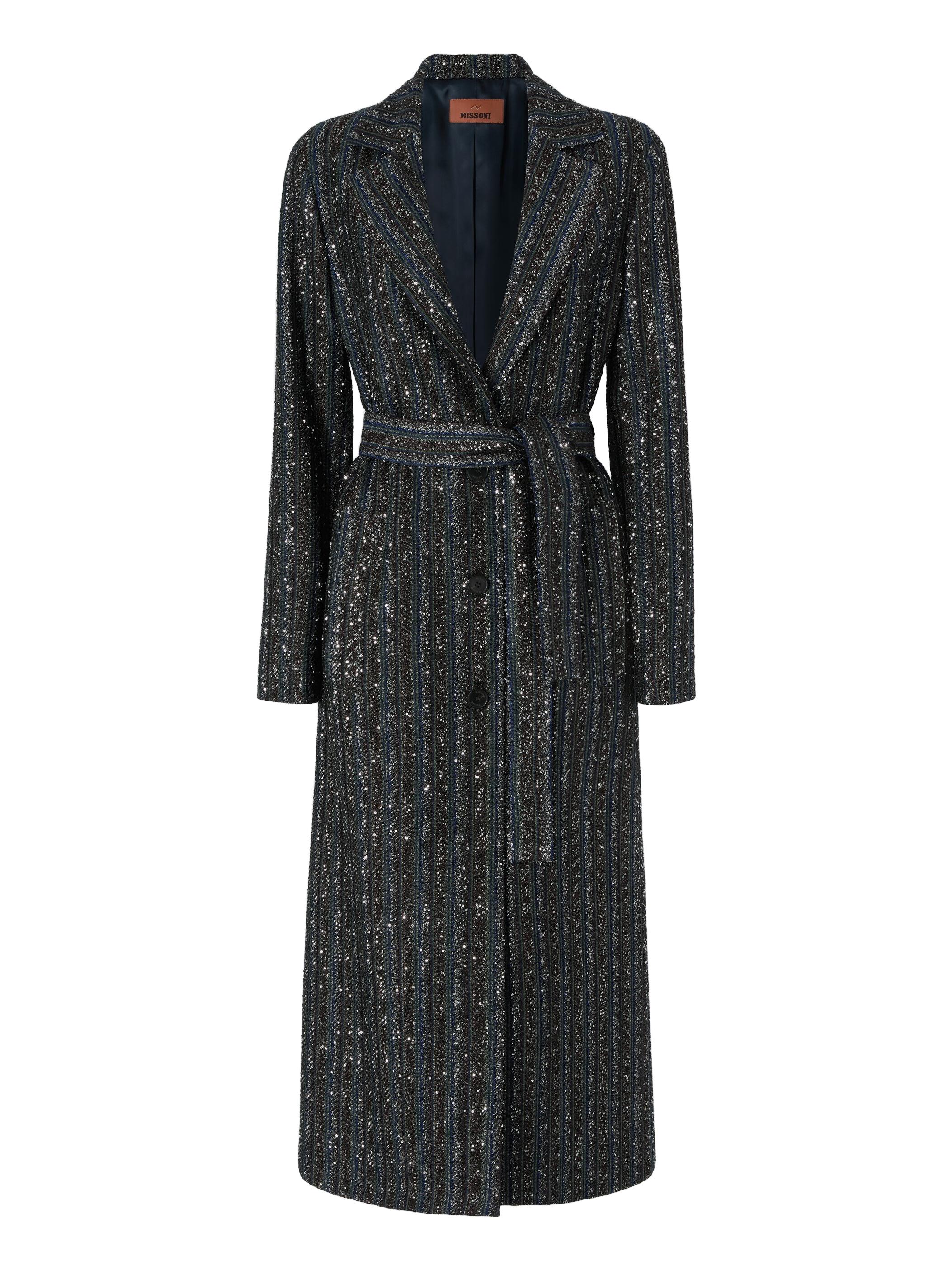 MISSONI Missoni Striped Lamé Knit Duster Coat