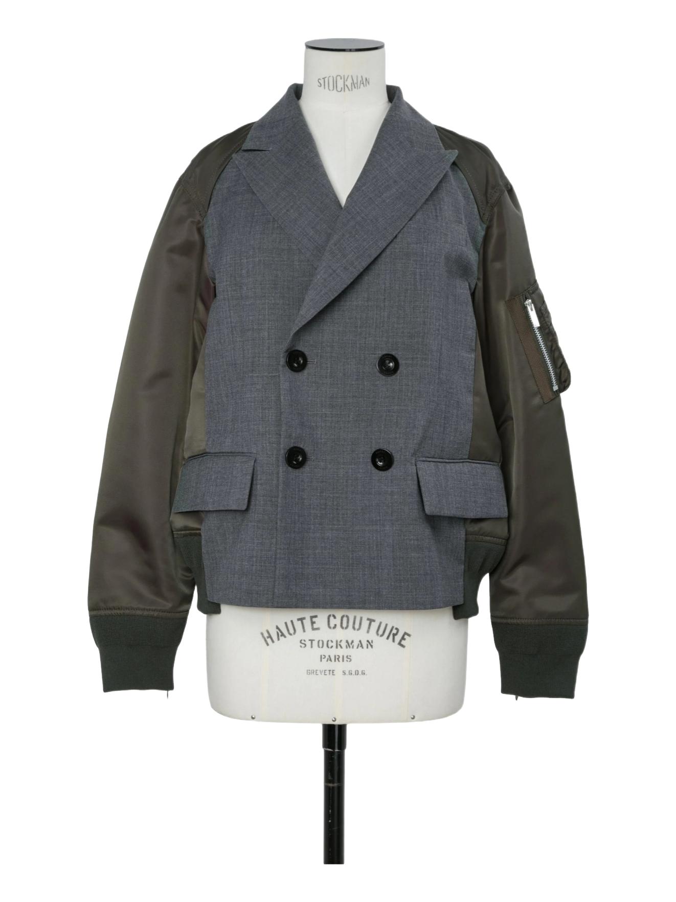 SACAI Sacai Curved-Leg High-Rise Wool Suit Trousers