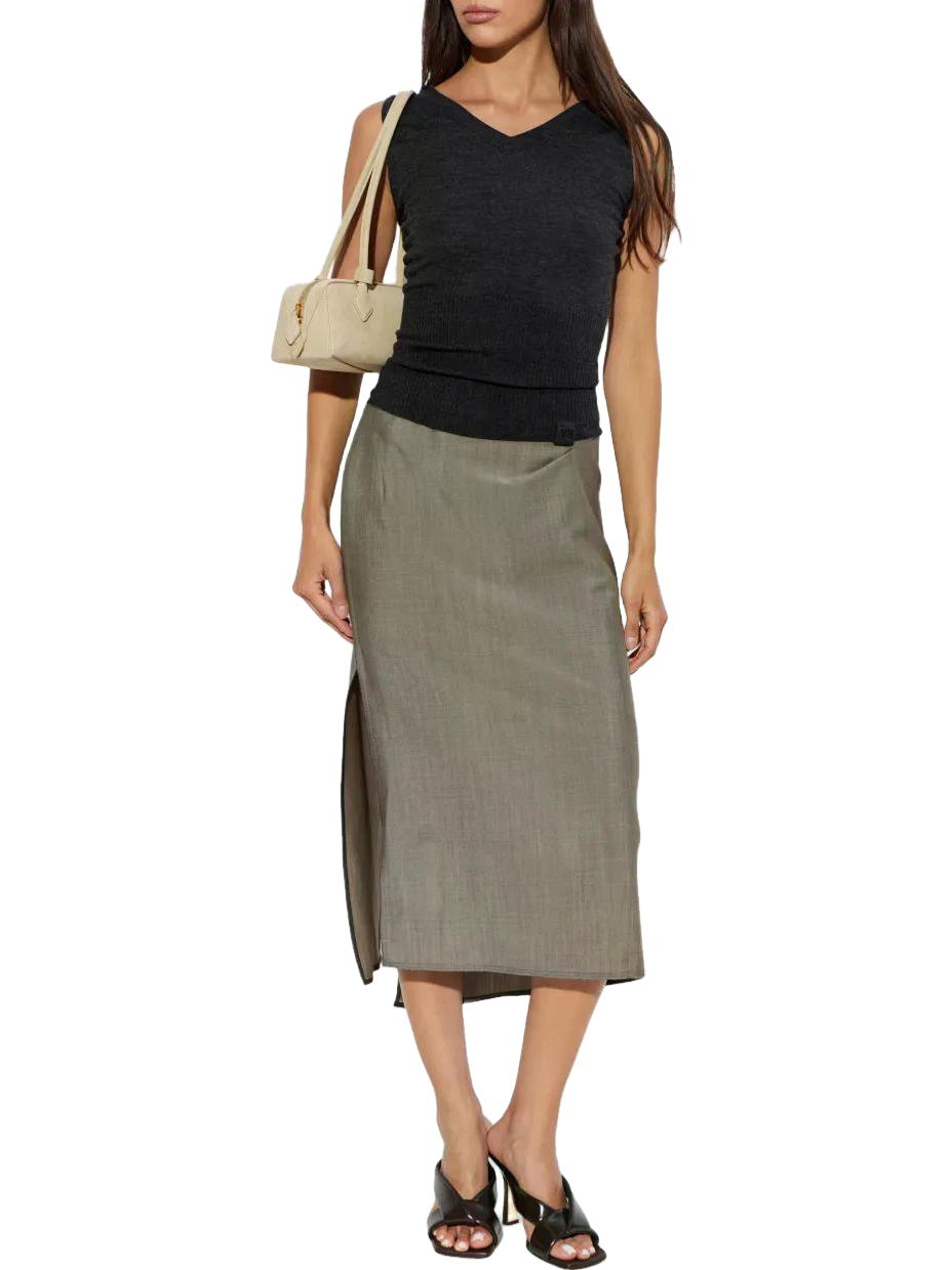 VICTORIA BECKHAM Victoria Beckham Ribbed-Knit V-Neck Sleeveless Top