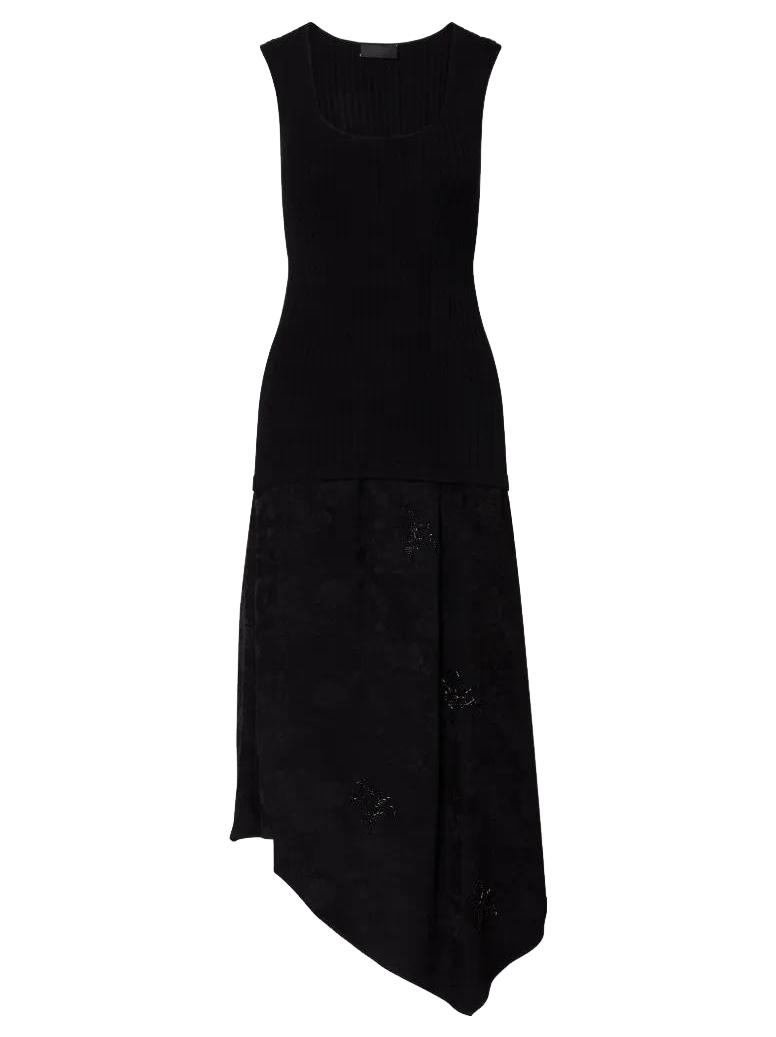LIU JO LIU JO Asymmetrical Midi Dress with Jewel Embroidery