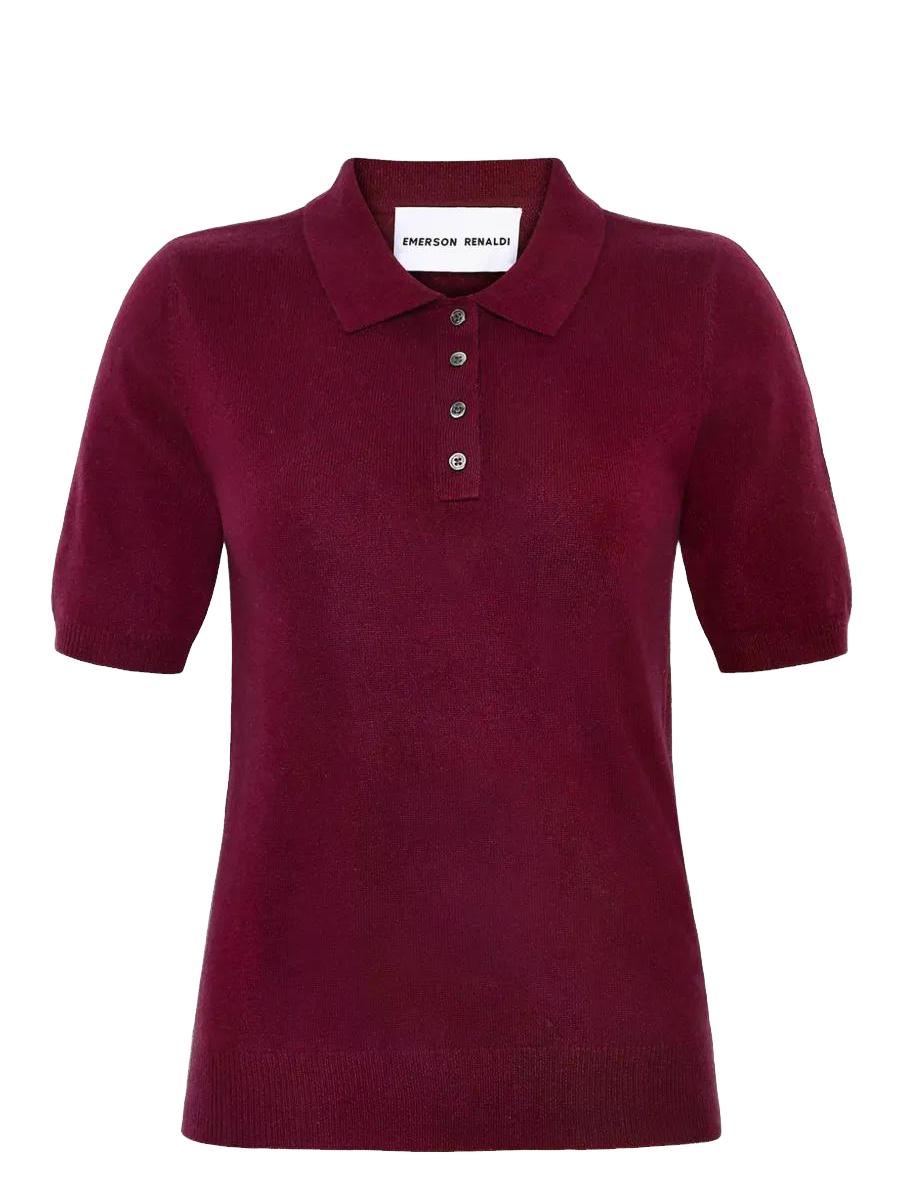 SIMKHAI Short-Sleeve Polo Top