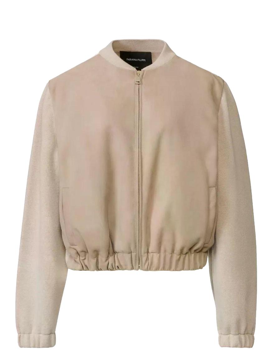 FABIANA FILIPPI Fabiana Filippi Beige Panelled Zip-Up Jacket