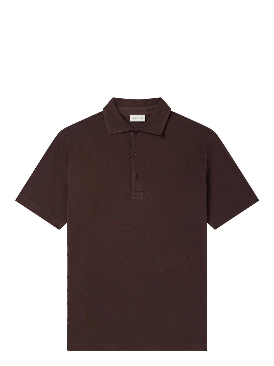 FRESCOBOL CARIOCA Frescobol Carioca - Luca Organic Cotton Piqué Polo Shirt - Men - Brown - S